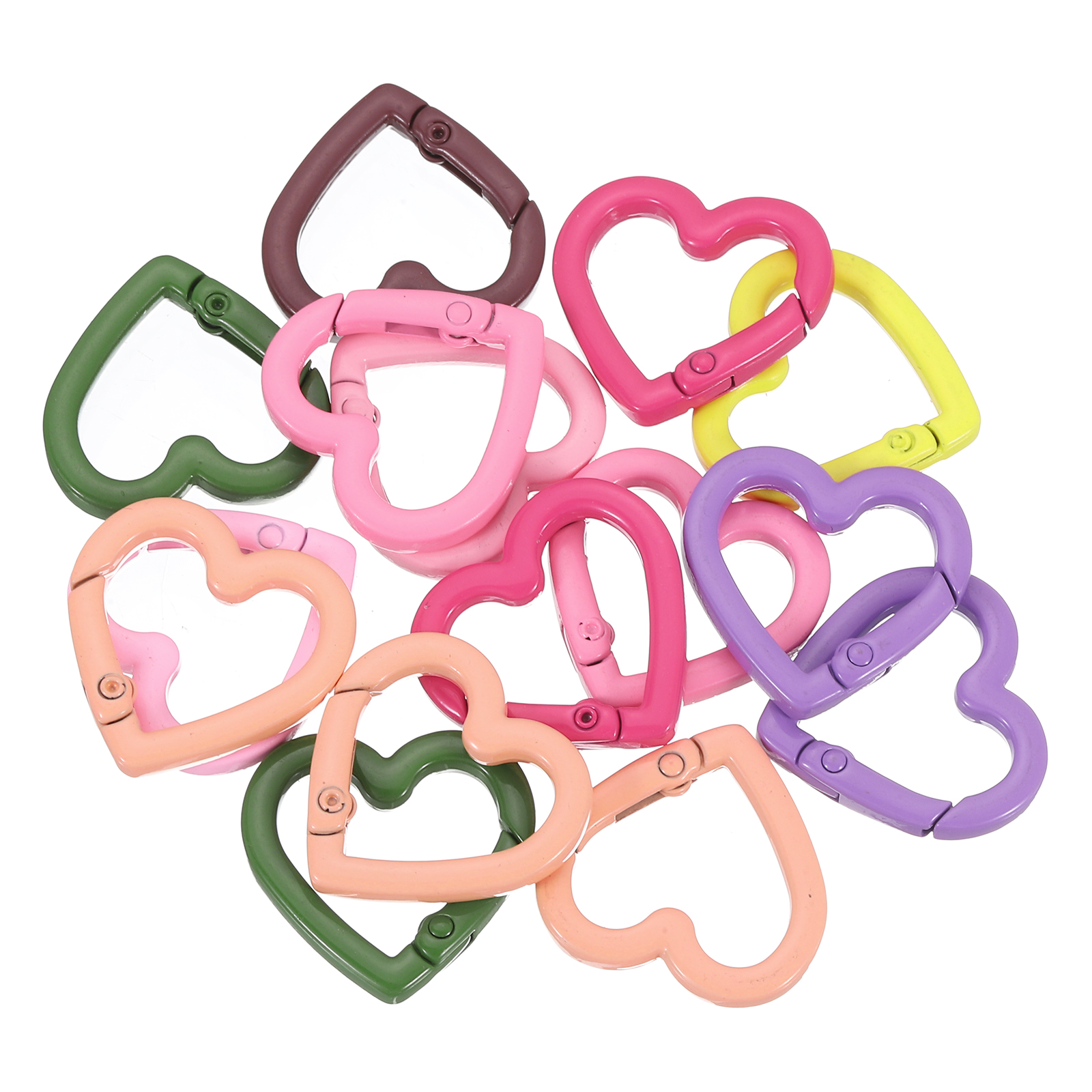 Uxcell 15Pack Heart-Shaped Trigger Snap Clip Keyrings Buckle Snap Hook ...