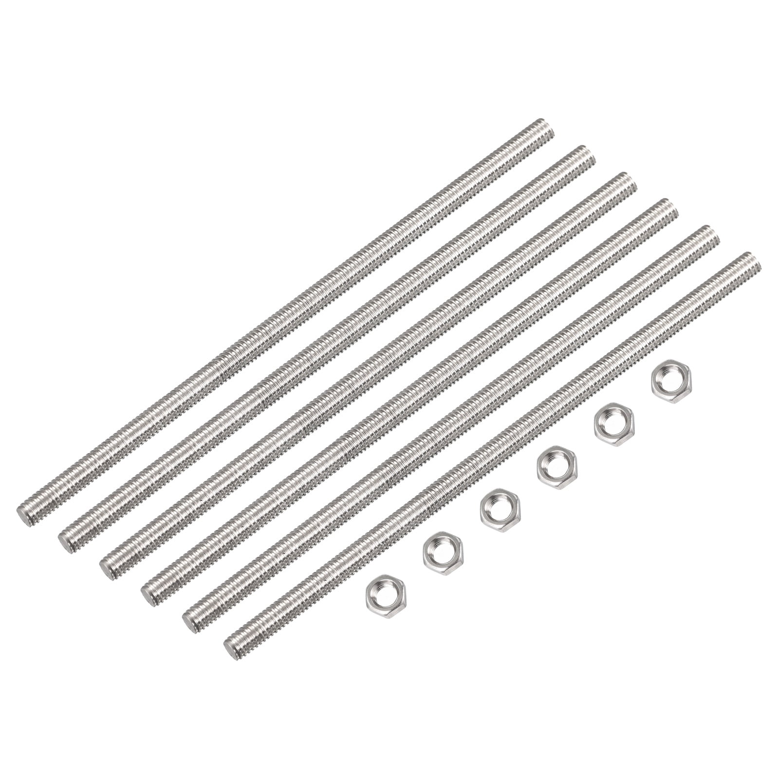 Uxcell 15Pack M3 x 250mm Fully Threaded Rod w 15Pack Hex Nuts, 0.5mm ...