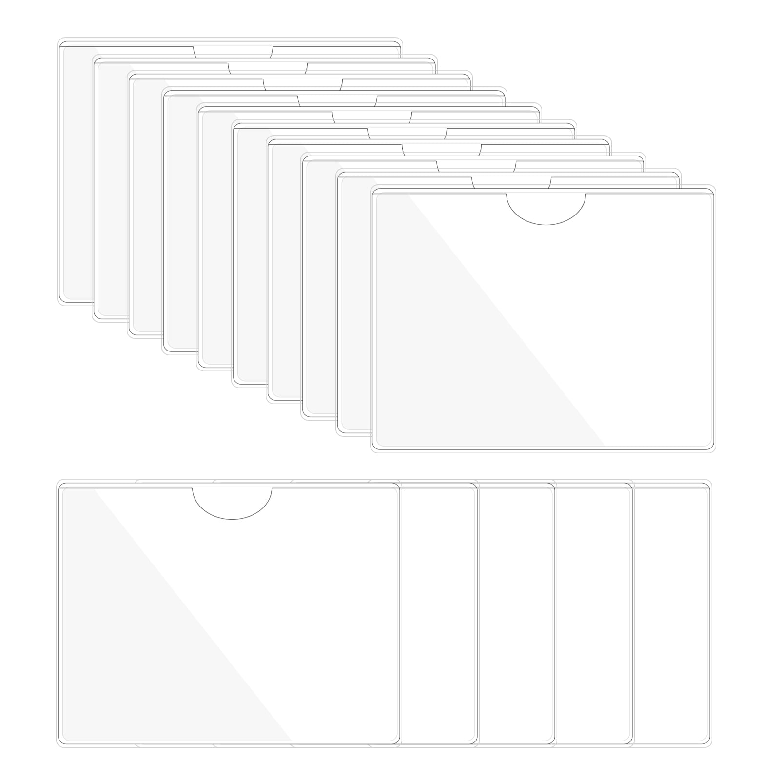 Uxcell 15Pcs 2.4x3.3" Self Adhesive Index Card Pockets with Top Open ...