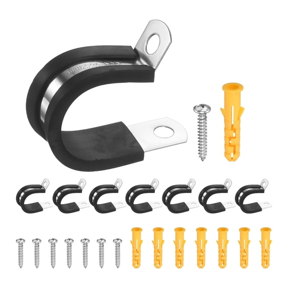 Uxcell 15Pcs 22mm(0.87 Inch) Cable Clamps, 316 Stainless Steel R Type ...