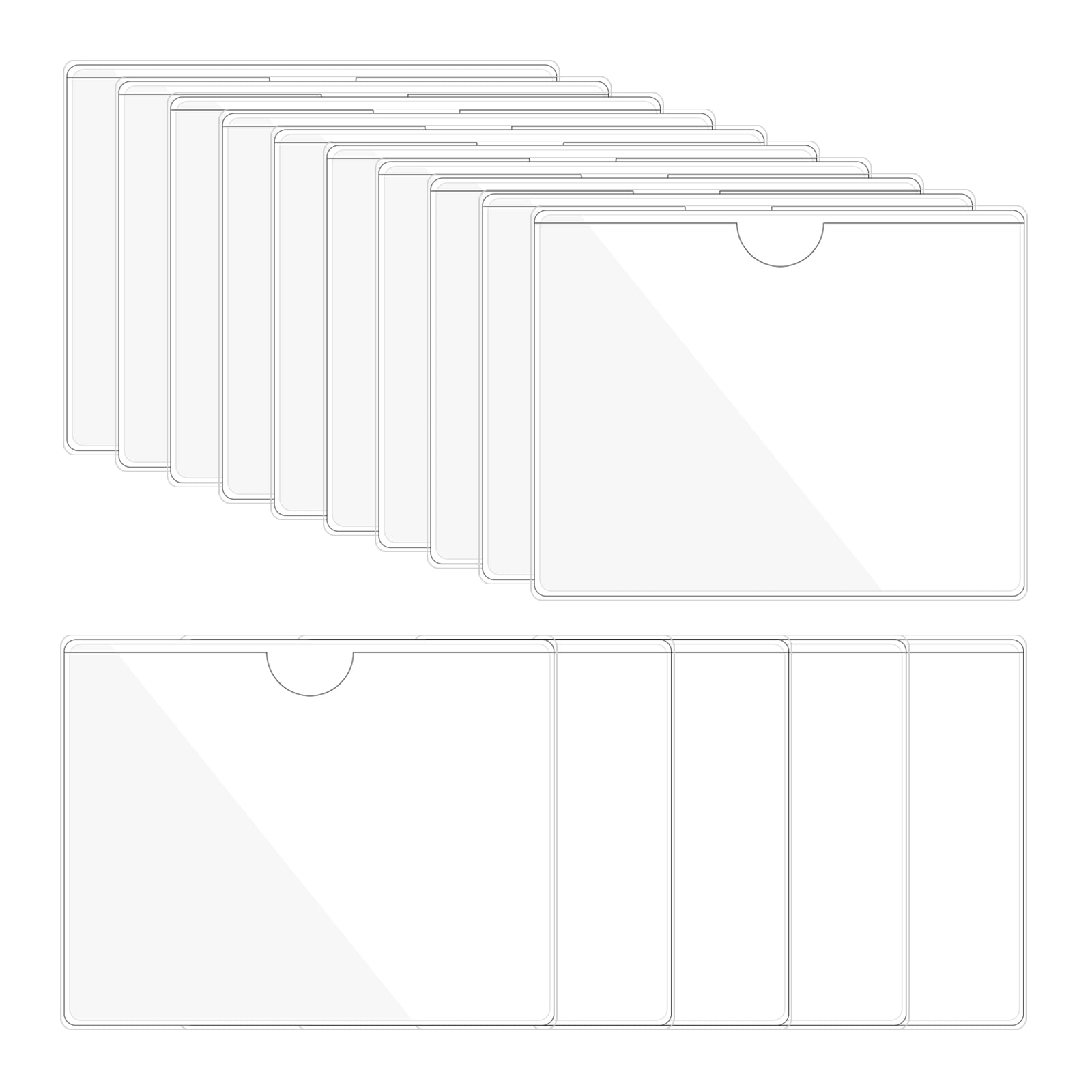 Uxcell 15Pcs 3.1x3.9" Self Adhesive Index Card Pockets with Top Open ...