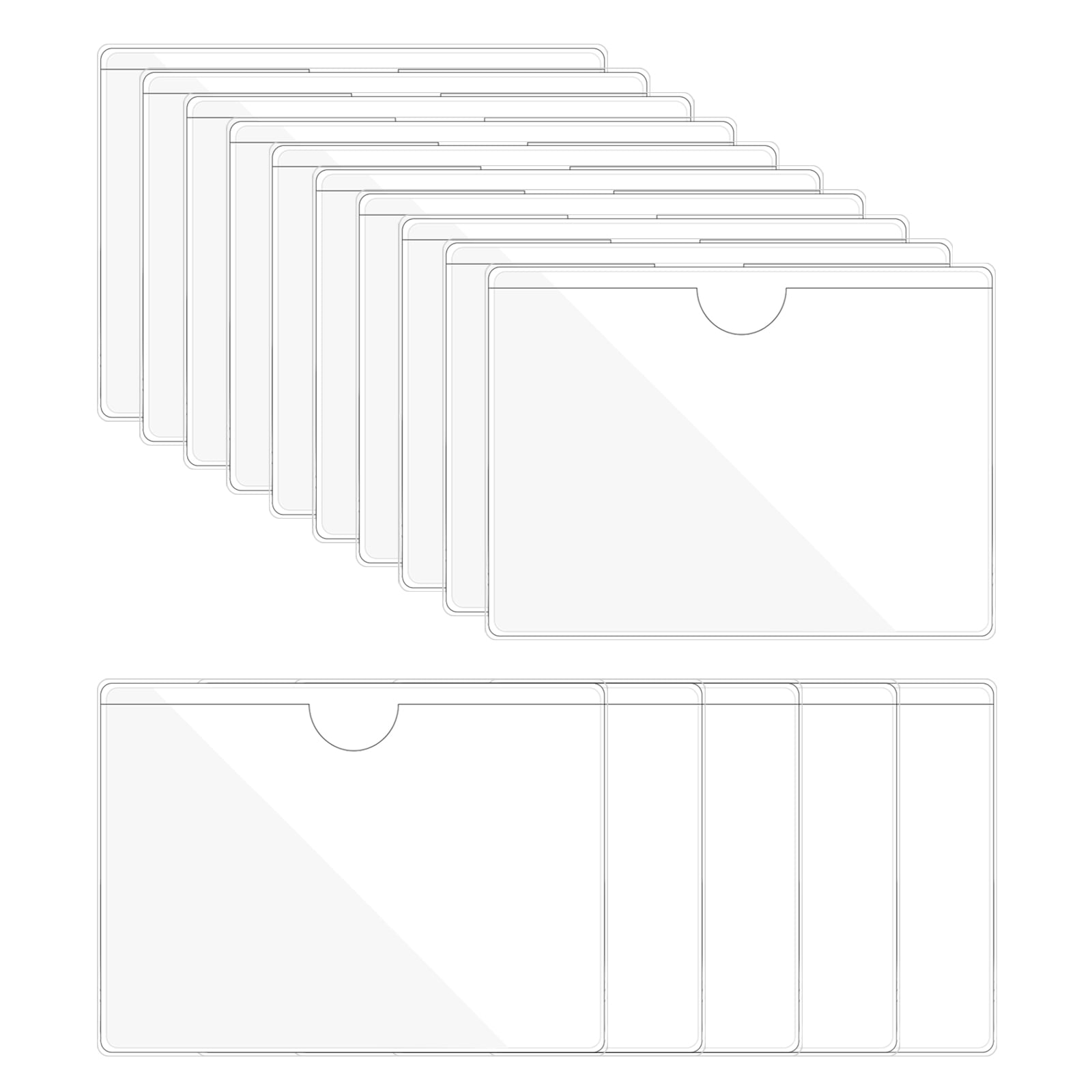 Uxcell 15Pcs 4.5x6.3" Self Adhesive Index Card Pockets with Top Open ...