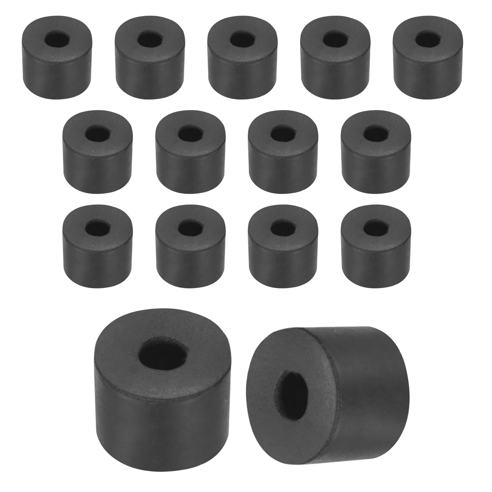 Uxcell 15Pcs Rubber Spacers, 14mm OD, 5mm ID, 10mm Thick Black Round ...