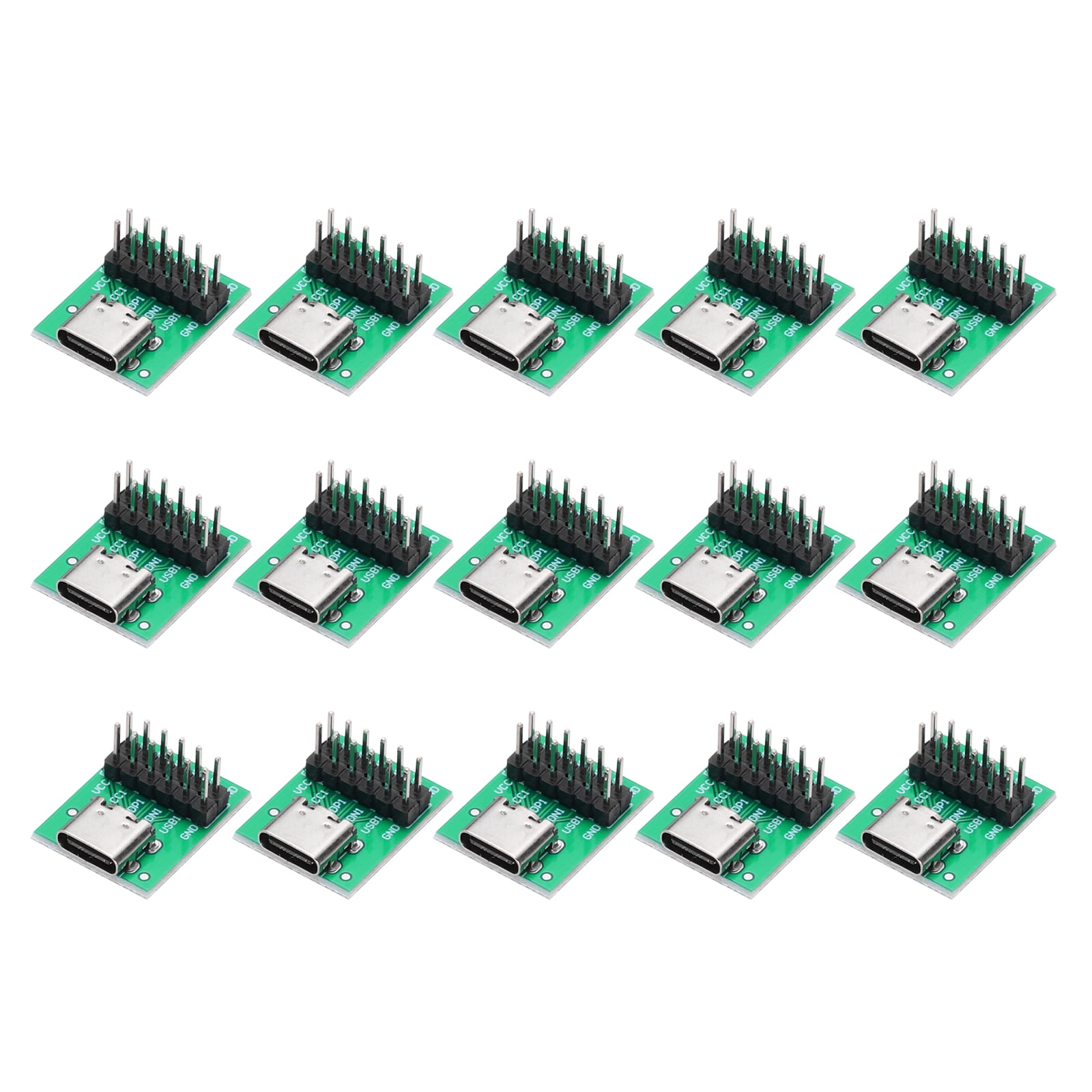 Uxcell 15Pcs Type C Female Connector to DIP Adapter, 0.9x0.5 inch Green ...