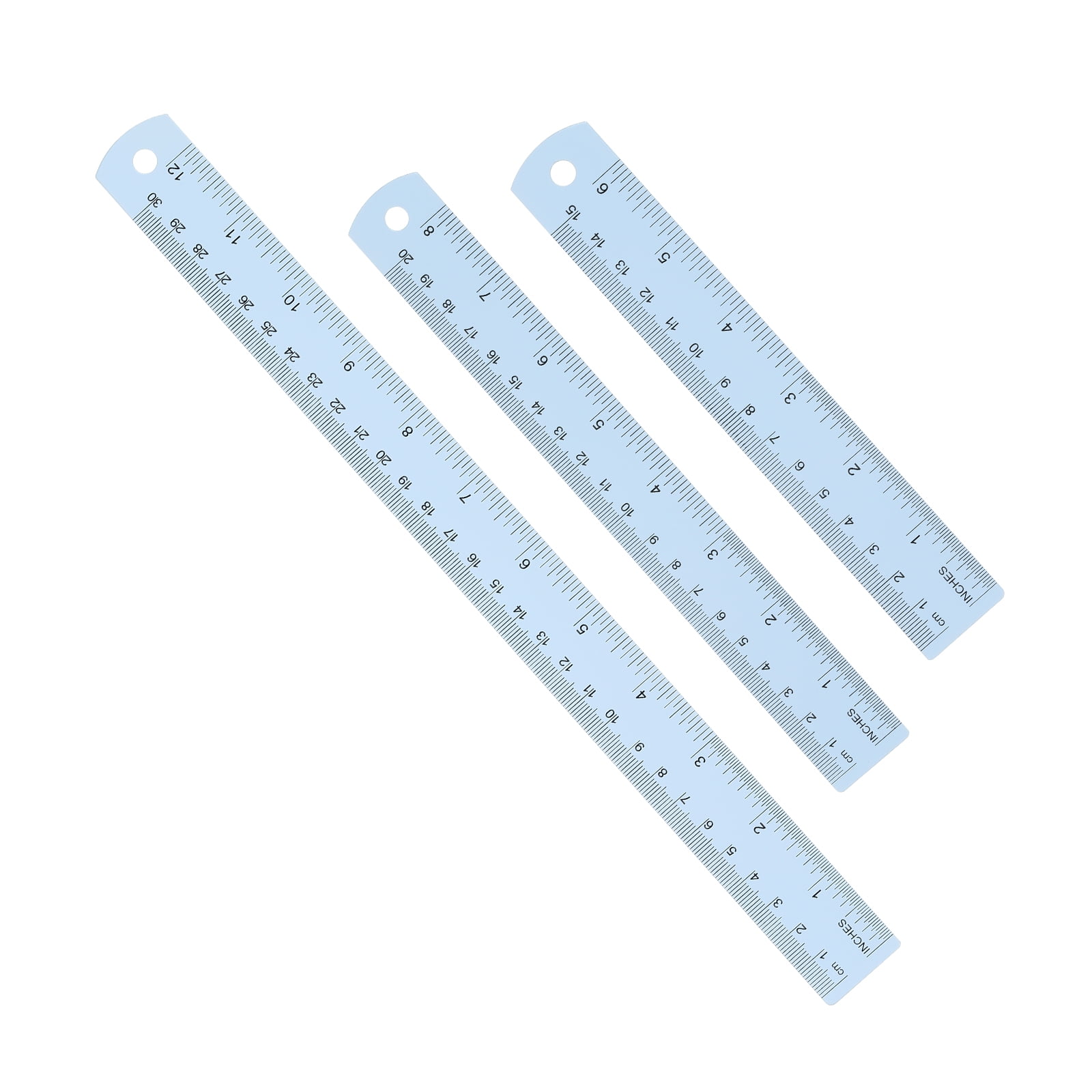 Uxcell 15cm/20cm/30cm Metal Ruler, 3 Pack Aluminum Alloy Rulers with ...