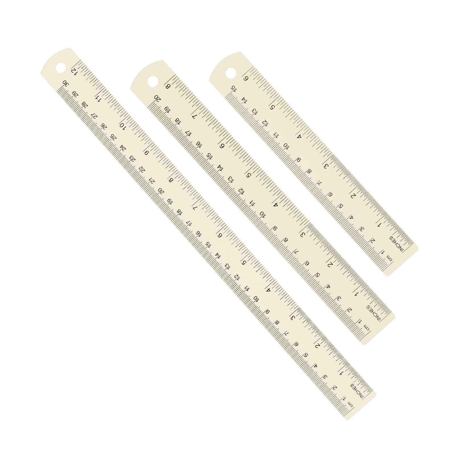 Uxcell 15cm/20cm/30cm Metal Ruler, 3 Pack Aluminum Alloy Rulers with ...