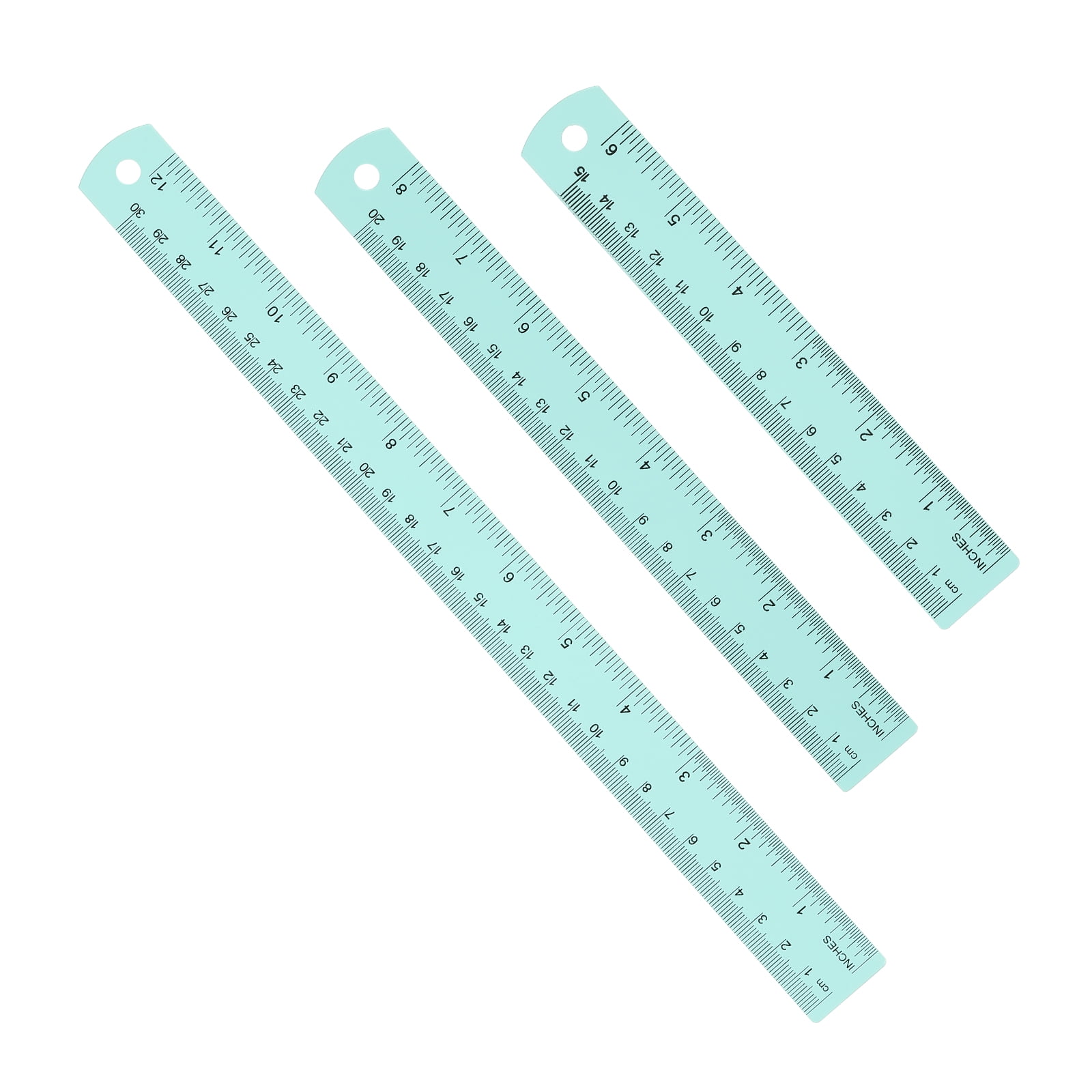 Uxcell 15cm/20cm/30cm Metal Ruler, 3 Pack Aluminum Alloy Rulers with ...