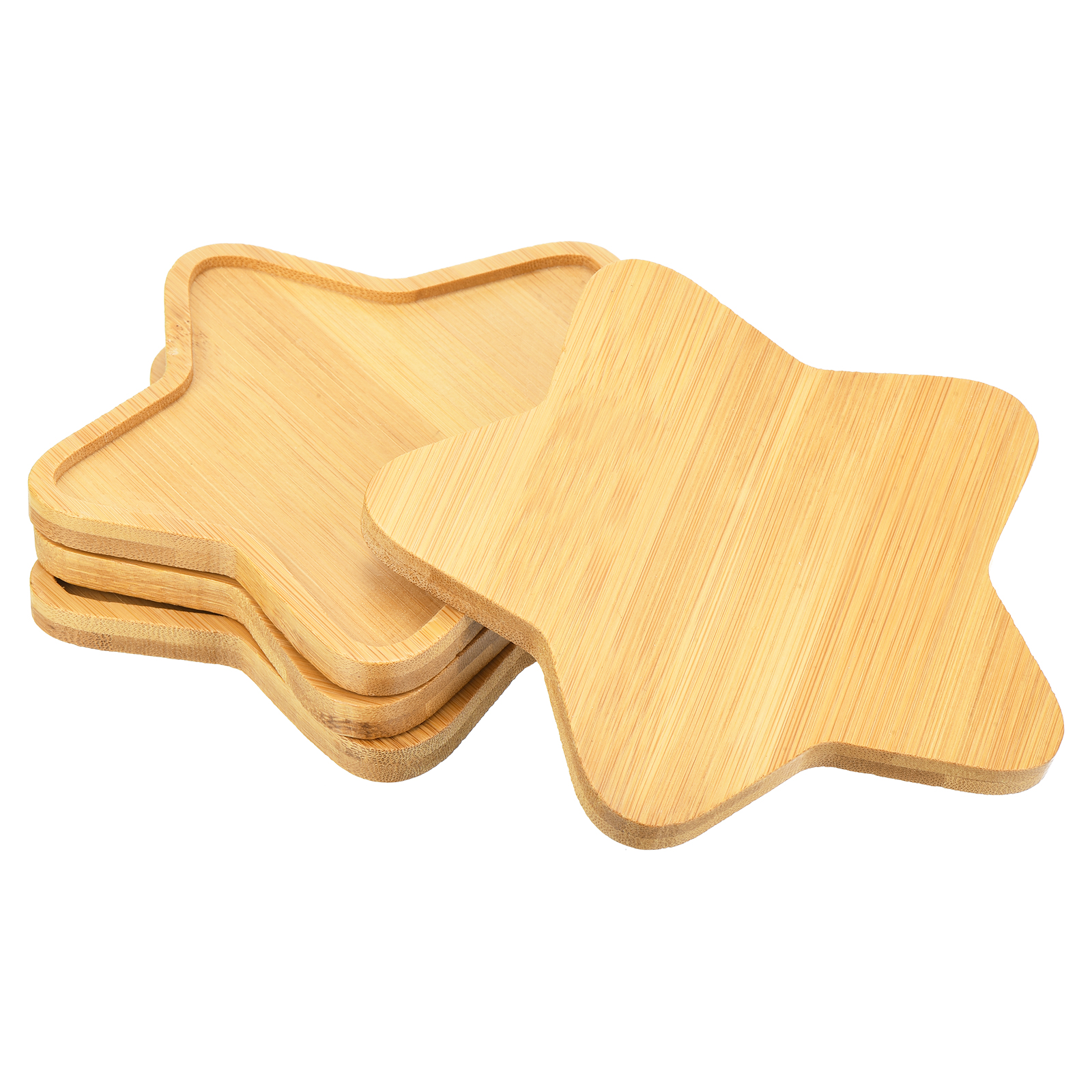 Uxcell 15cm Star Shape Bamboo Plant Pot Saucer Flower Drip Tray for ...