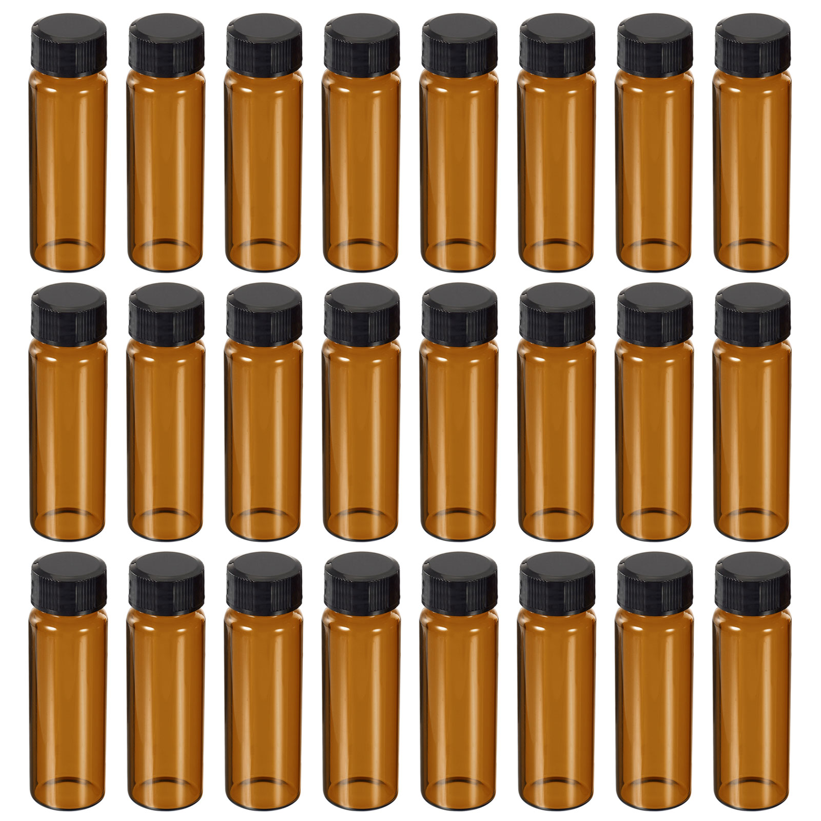 Uxcell 15mL Glass Vials with Screw Caps Liquid Sample Vial Storage, Amber 24Pcs - Walmart.com