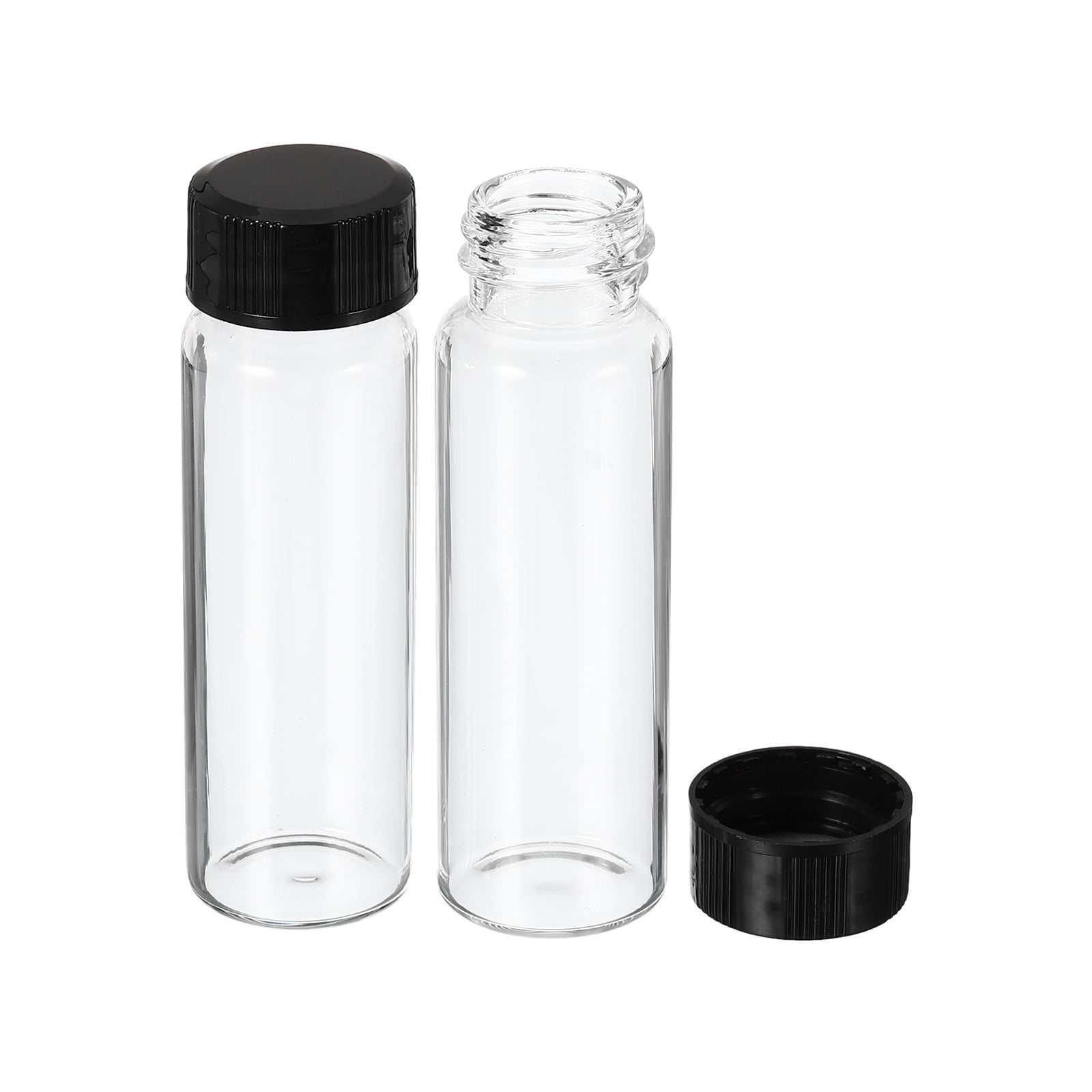 Uxcell 15mL Reagent Glass Storage Bottle Round Plastic Screw Cap ...