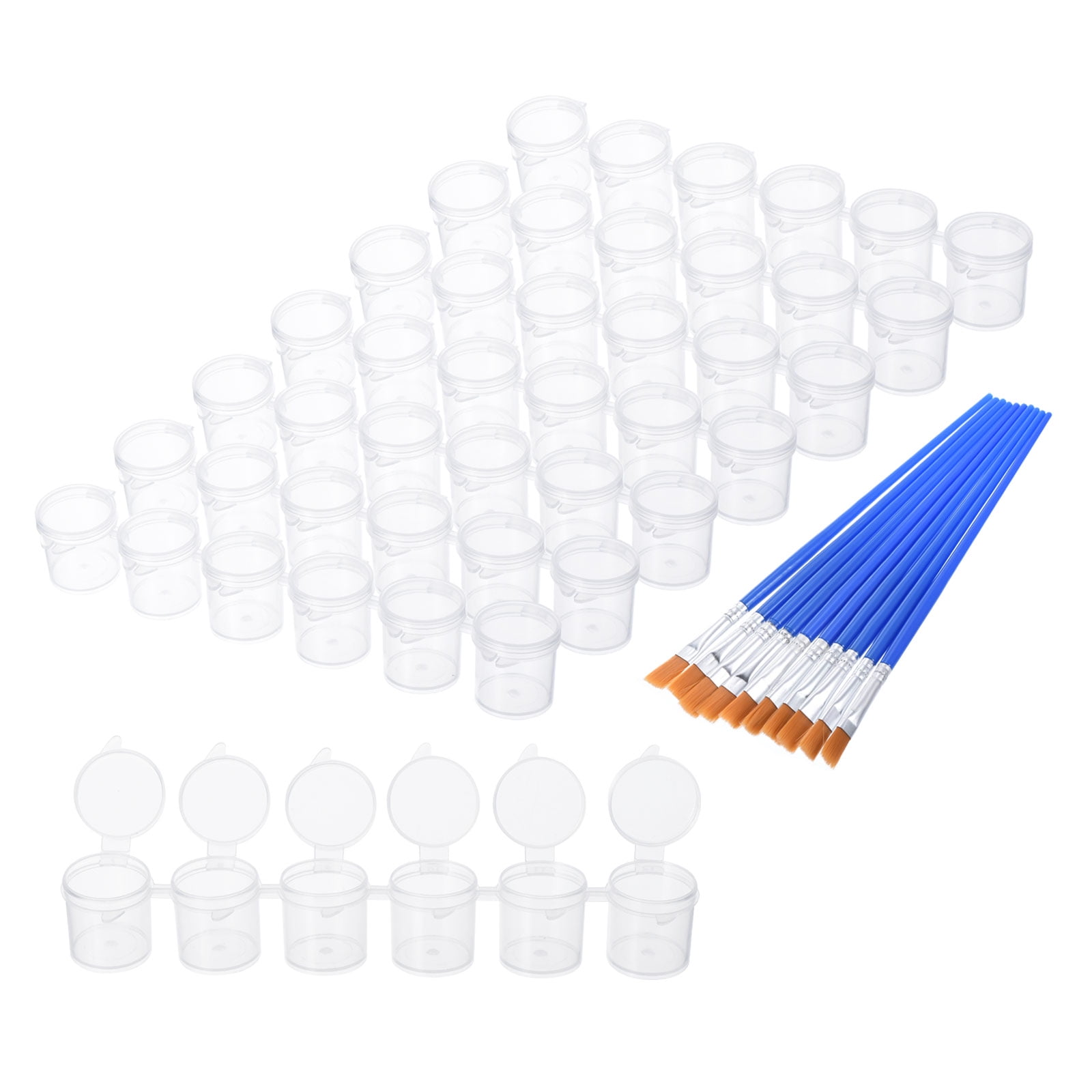 Uxcell 15ml/0.5oz Empty Paint Pots with Lids, 20 Strips 120 Pots Mini ...