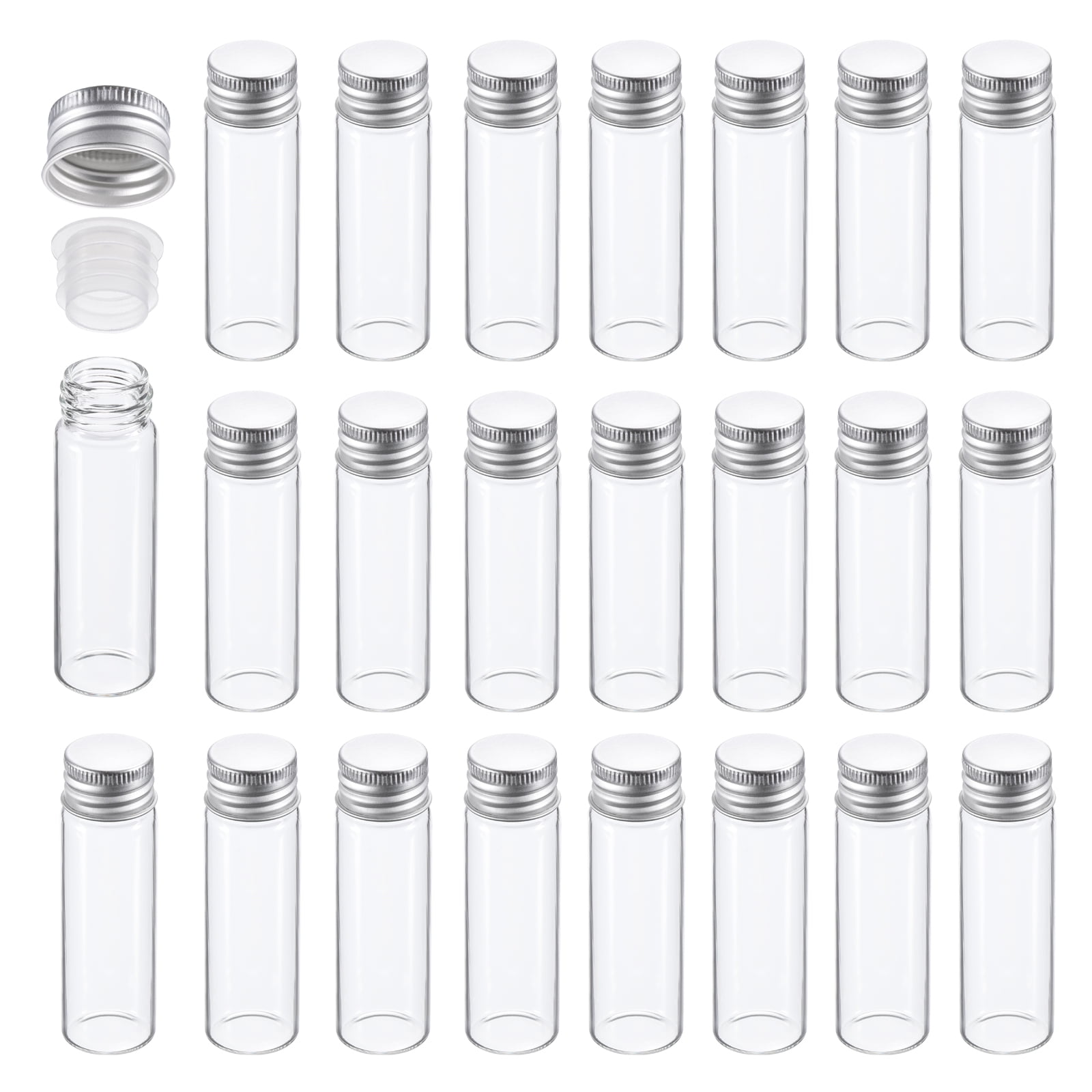 Uxcell 15ml Clear Glass Vials, 100 Pack Small Liquid Sample Vial ...