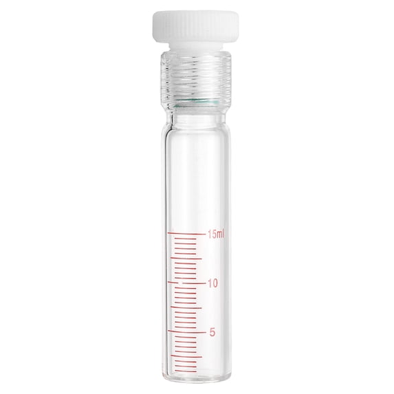 Uxcell 15ml Heavy Wall Glass Pressure Bottle, Sealing Experiment Tube ...