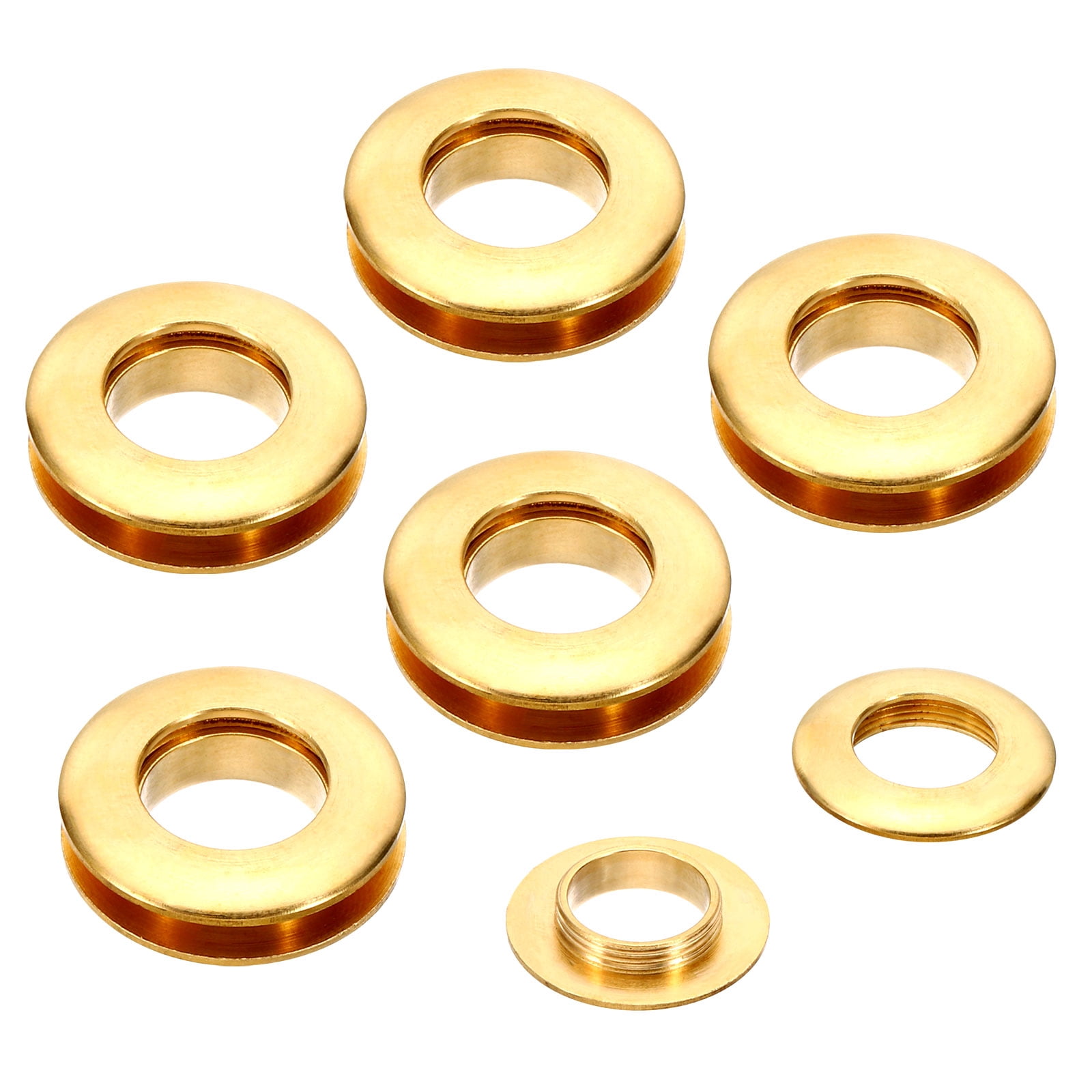 Uxcell 15mm(3/5 inch) Solid Brass Hole Eyelets, 6 Pcs Arc Surface Self ...