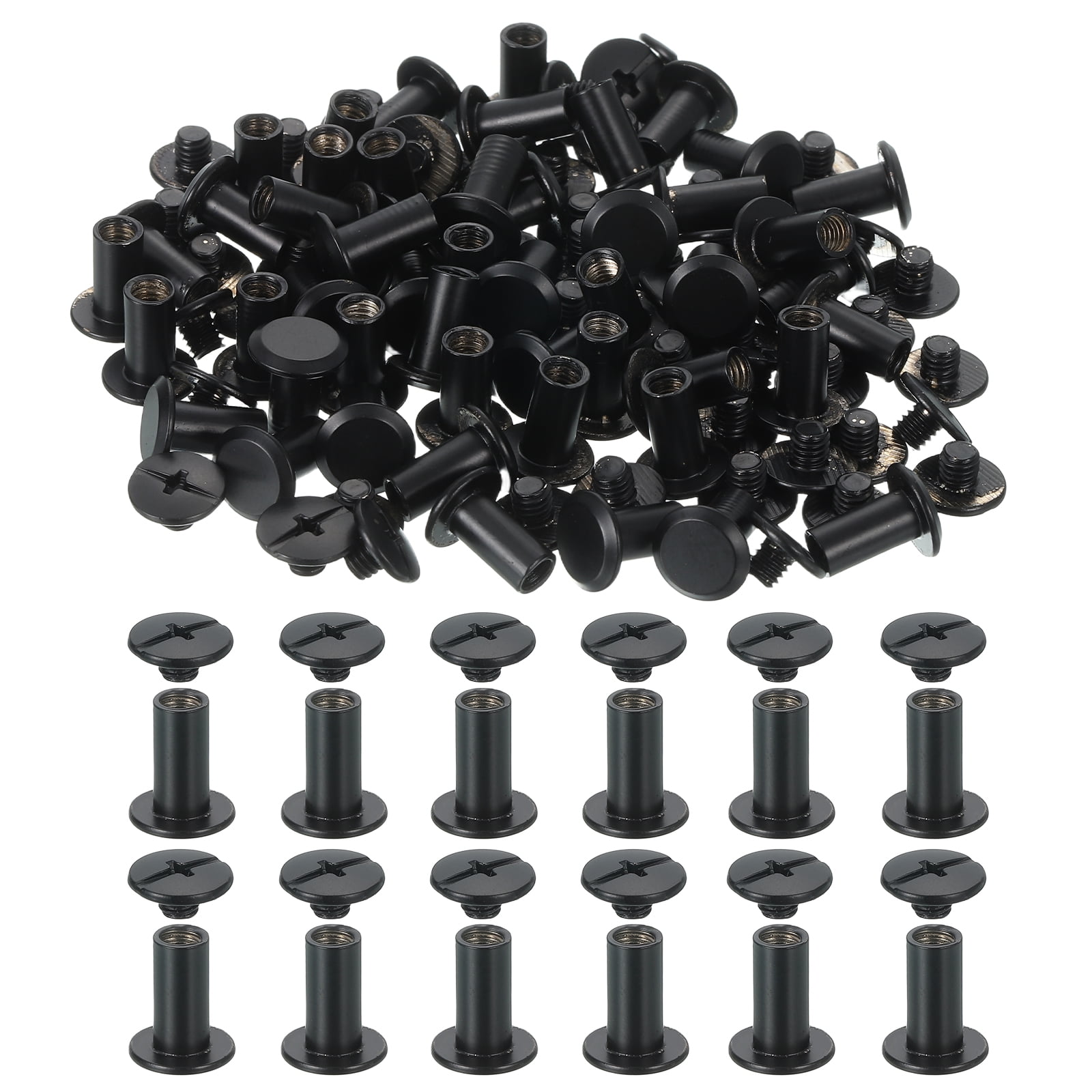 Uxcell 15mm Chicago Screws Leather Rivets, 120 Set Leather Rivets Nail ...