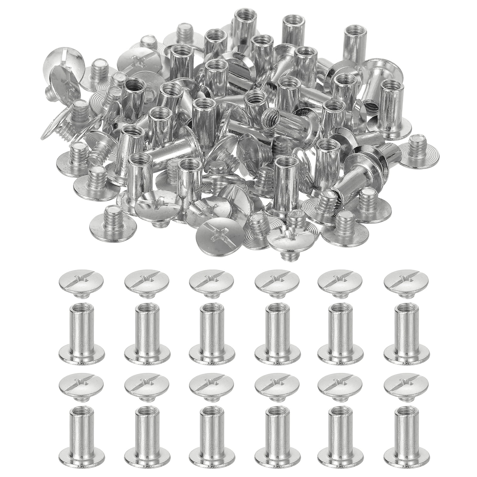Uxcell 15mm Chicago Screws Leather Rivets, 120 Set Leather Rivets Nail ...