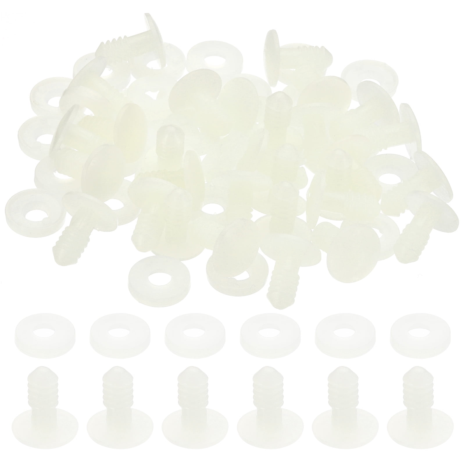 Uxcell 15mm Doll Joints, 30Set Plastic Animal Joint Engage Bolt, White ...