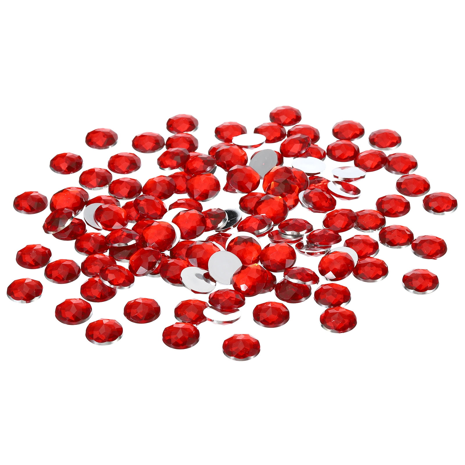 Uxcell 15mm Flat Back Round Acrylic Rhinestones, 500 Pack Plastic ...
