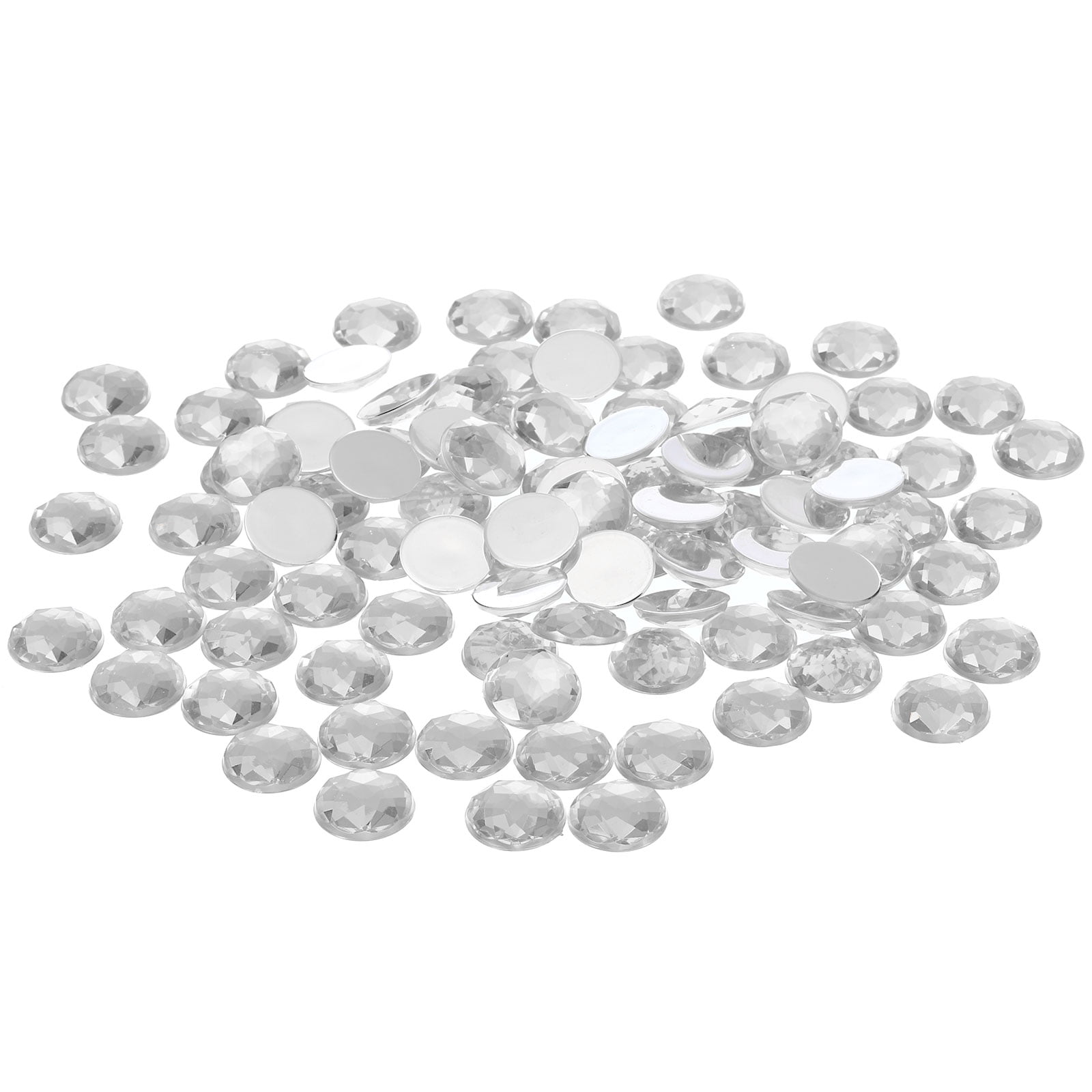 Uxcell 15mm Flat Back Round Acrylic Rhinestones, 500 Pack Plastic ...