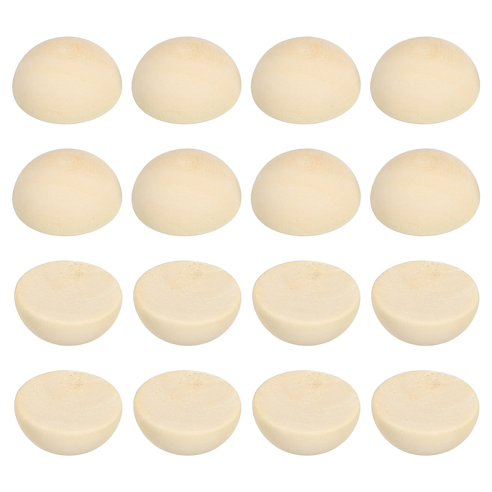 Uxcell 15mm Half Wood Beads, 200 Pack Unfinished Natural Wooden Beads ...