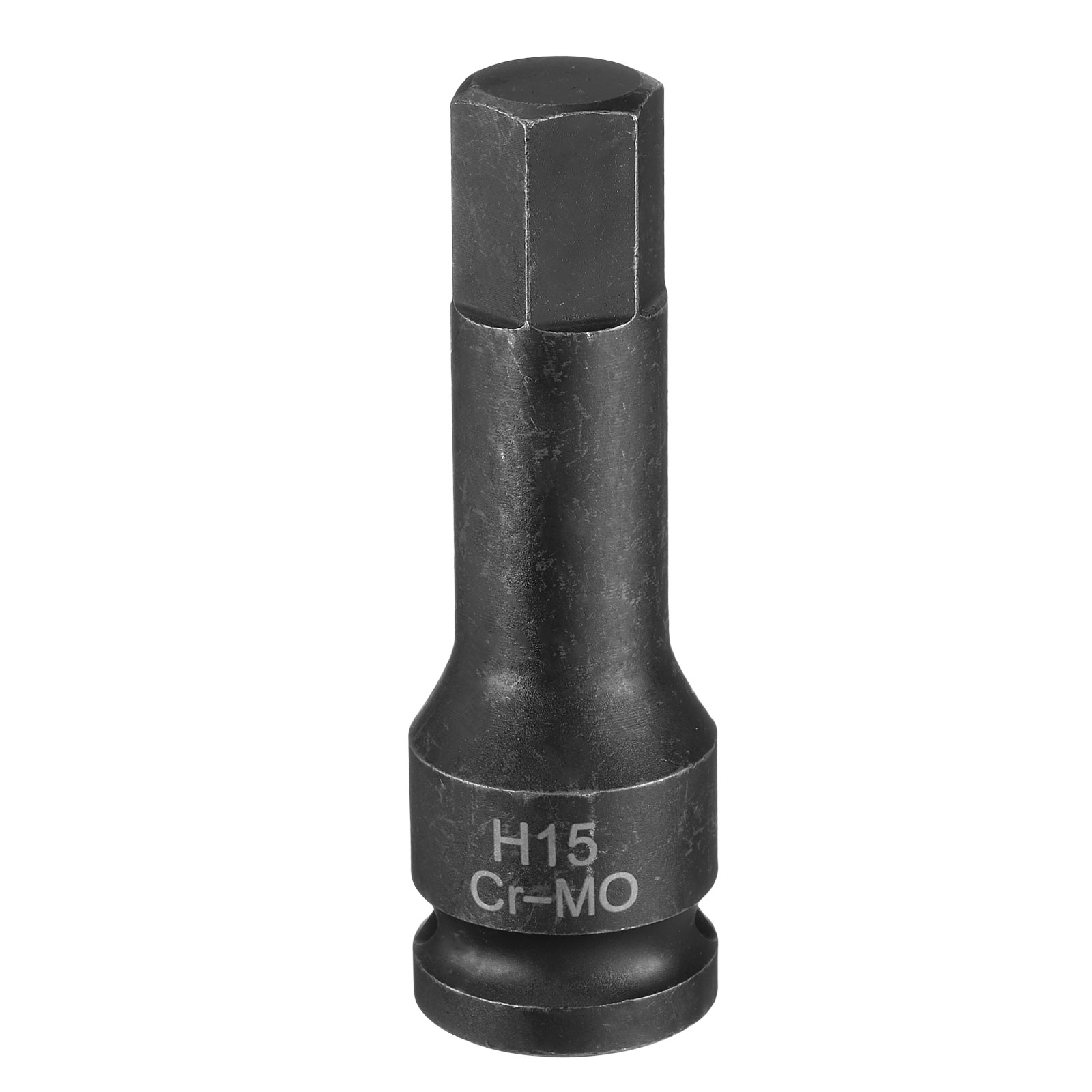 Uxcell 15mm Hex Impact Bit Socket H15 1/2 CR-MO Steel Phosphate Black Impact Drive Hex Bit ...