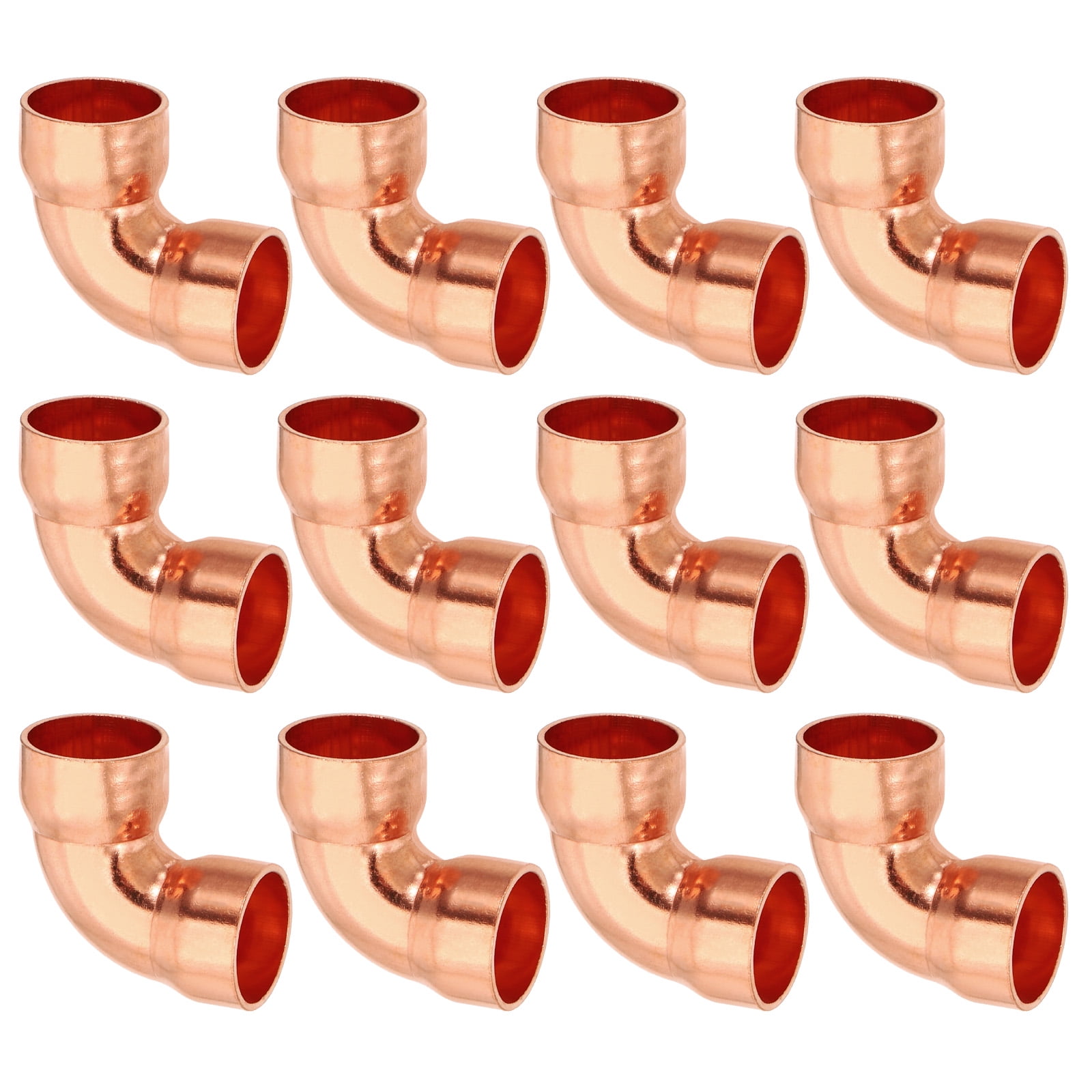Uxcell 15mm ID 1mm Thick Elbow Copper Fitting 12pcs Short Radius Sweat Solder Pure Copper Tube ...