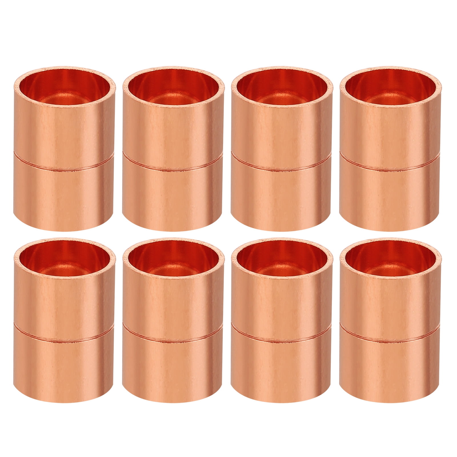 Uxcell 15mm ID Copper Coupling Fittings, 8 Pcs Rolled Tube Stop ...