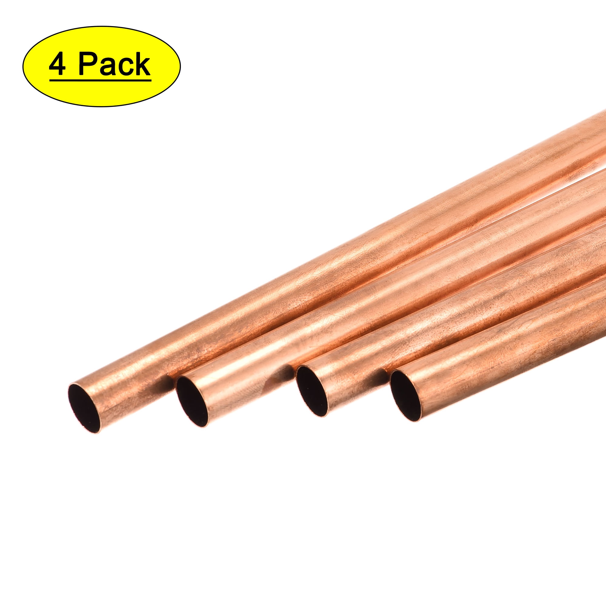 Uxcell 15mm OD 0.5mm Wall Thickness 100mm Length Copper Round Tube 4 ...