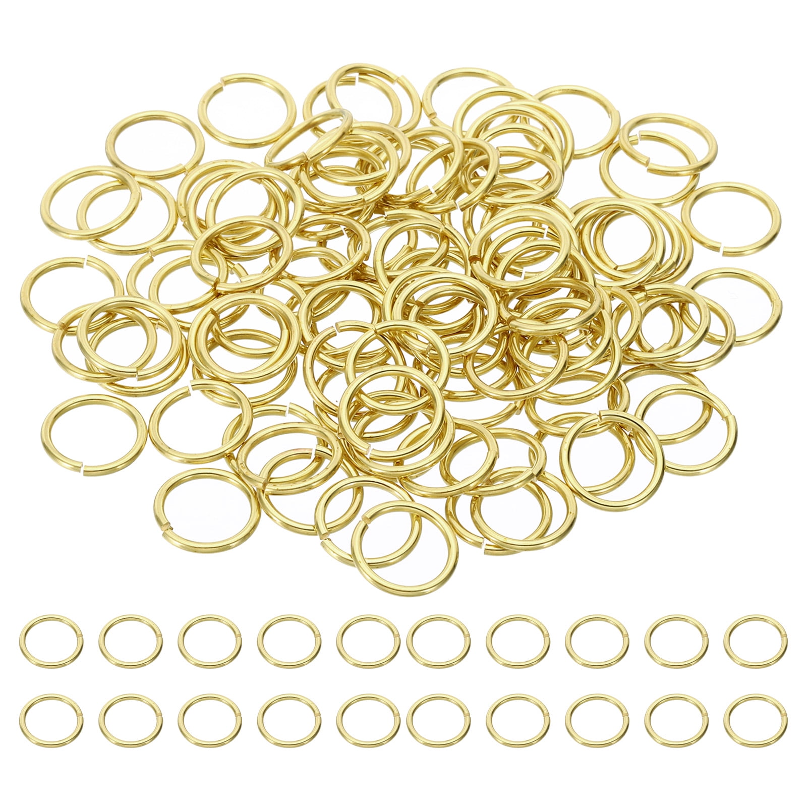 Uxcell 15mm Open Jump Rings, 100Pcs Solid Copper Round Ring Charm Loops Connectors, Copper ...