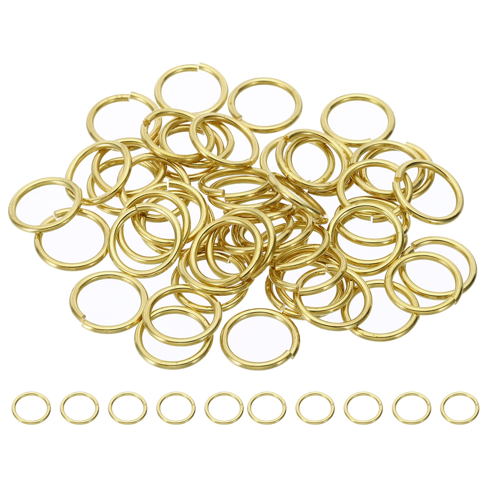 Uxcell 15mm Open Jump Rings, 50Pcs Solid Copper Round Ring Charm Loops ...
