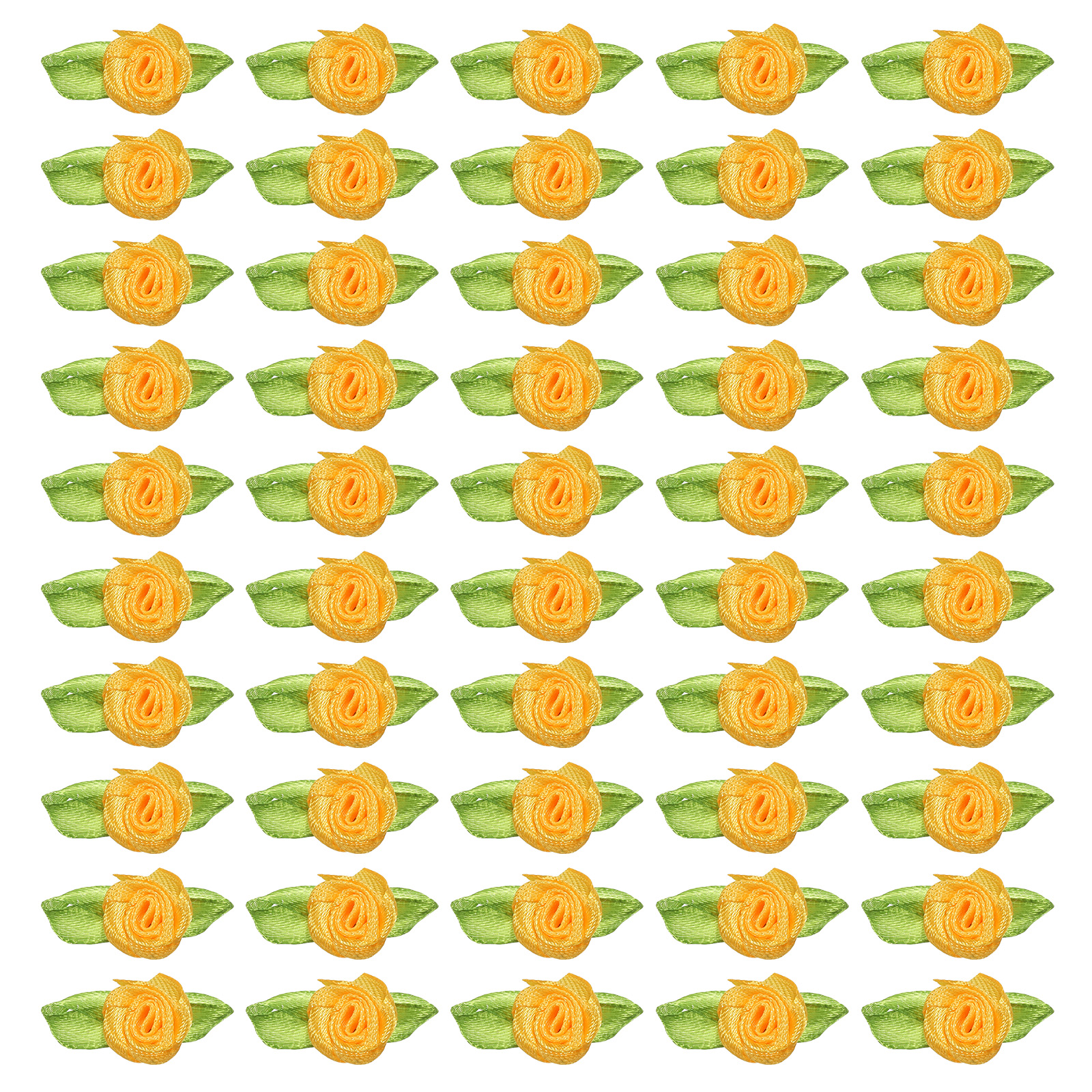 Uxcell 15mm Tiny Satin Ribbon Rose Fabric Flowers Embellishments ...