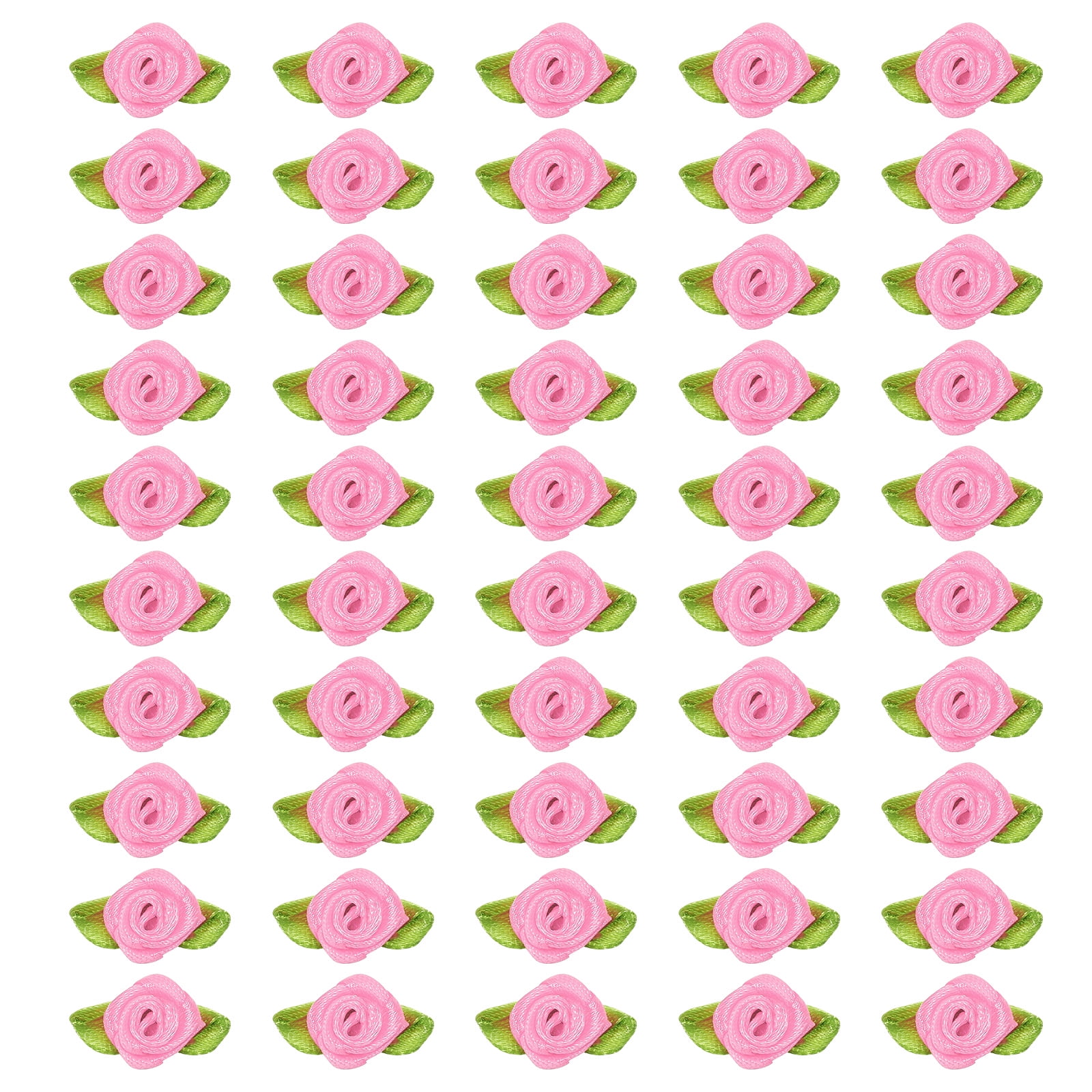 Uxcell 15mm Tiny Satin Ribbon Rose Fabric Flowers Embellishments ...