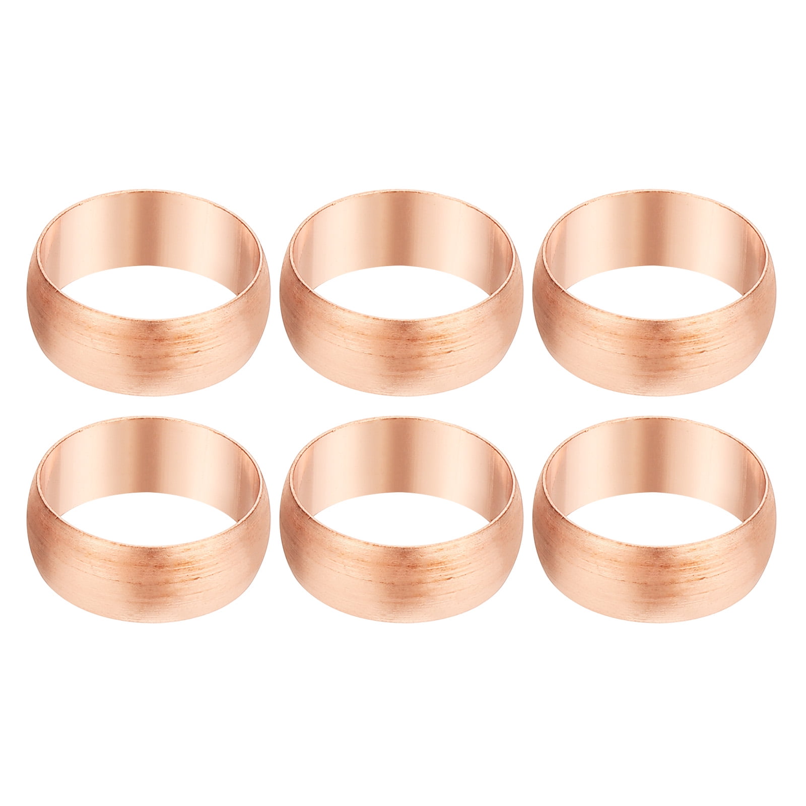 Uxcell 15mm Tube OD Compression Sleeves Ferrules, 6pcs Copper Ferrule ...