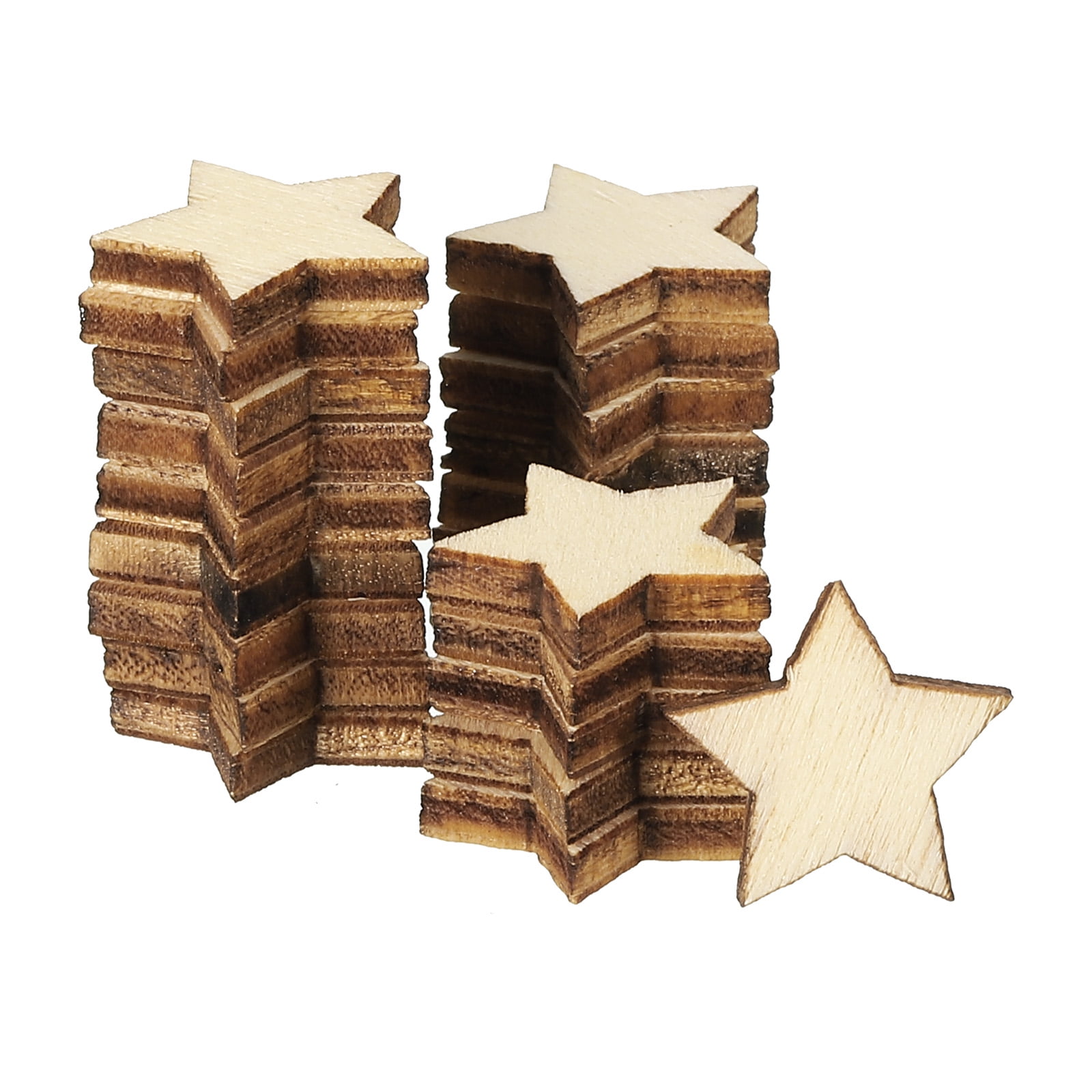 Uxcell 15mm Wooden Stars, 300 Pack Unfinished Wood Stars Blank Wooden ...