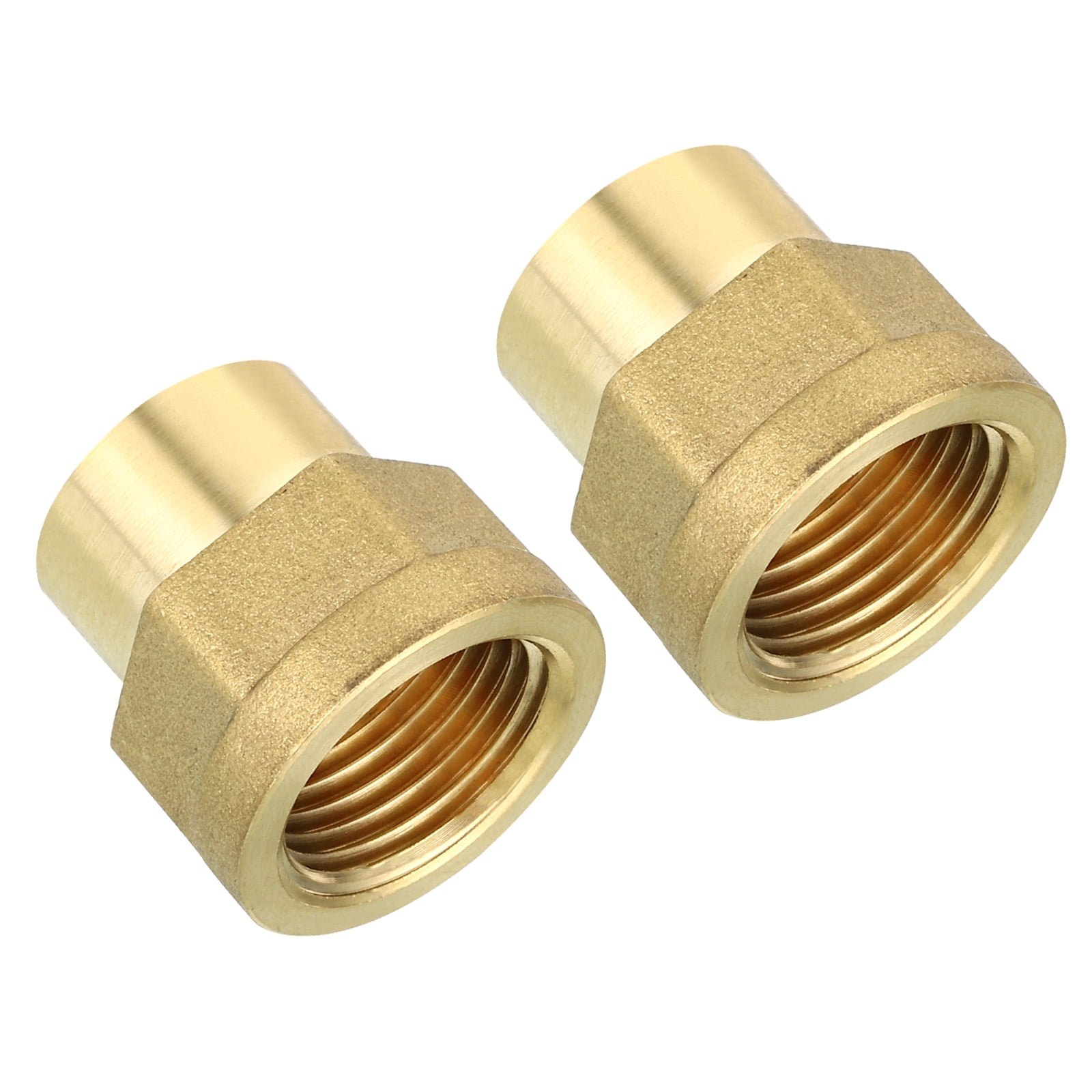 Uxcell 15mm x 1/2BSPT Brass Compression Tube Fitting, 2 Pcs Garden Hose ...