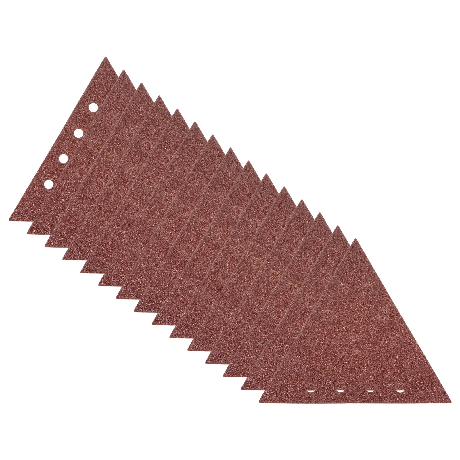 Uxcell 15packs Sandpapers 40 Grit 12 Holes Hook & Loop Triangular ...