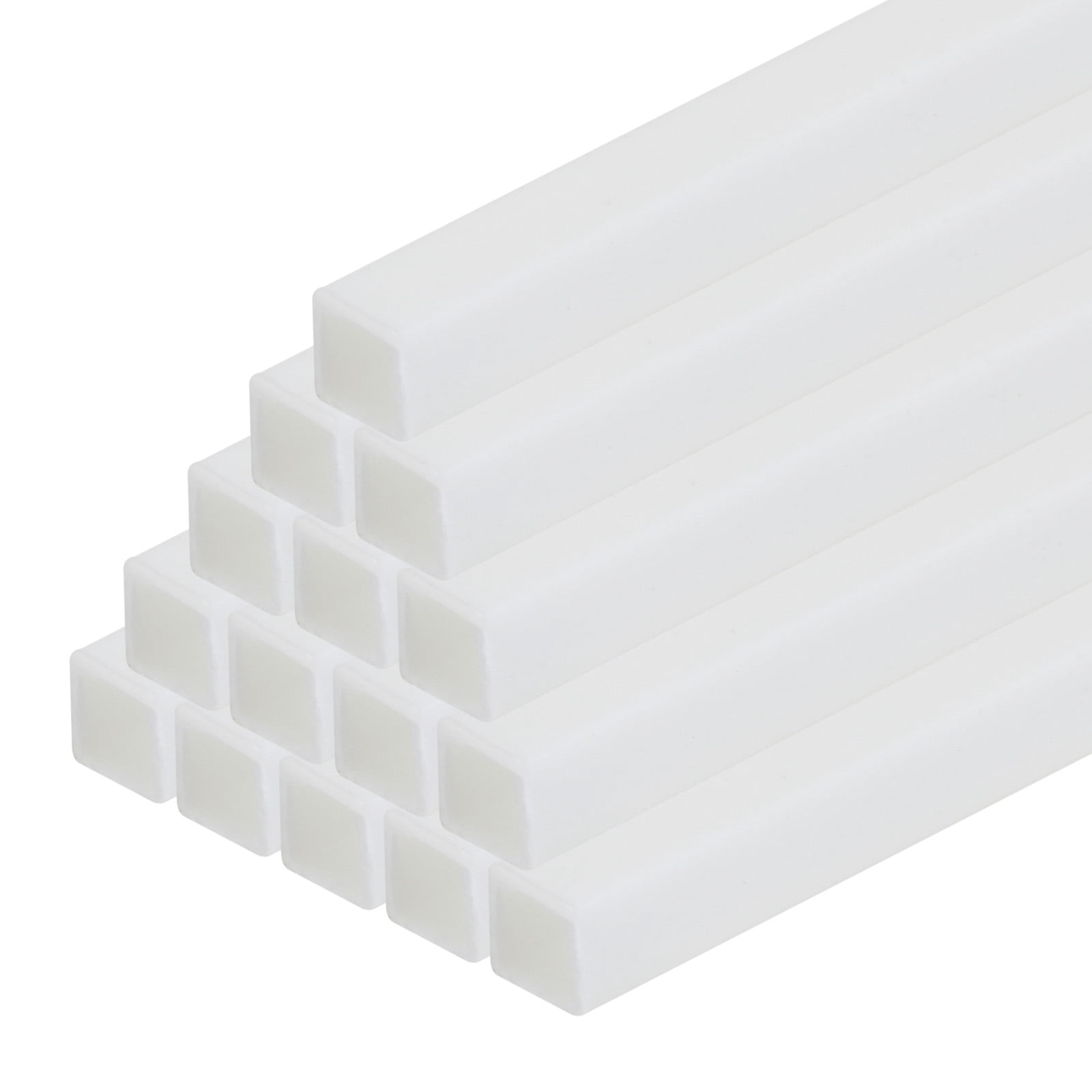 Uxcell 15pcs 10" Plastic Model Tube ABS Square Tube 0.12"x0.12" White ...