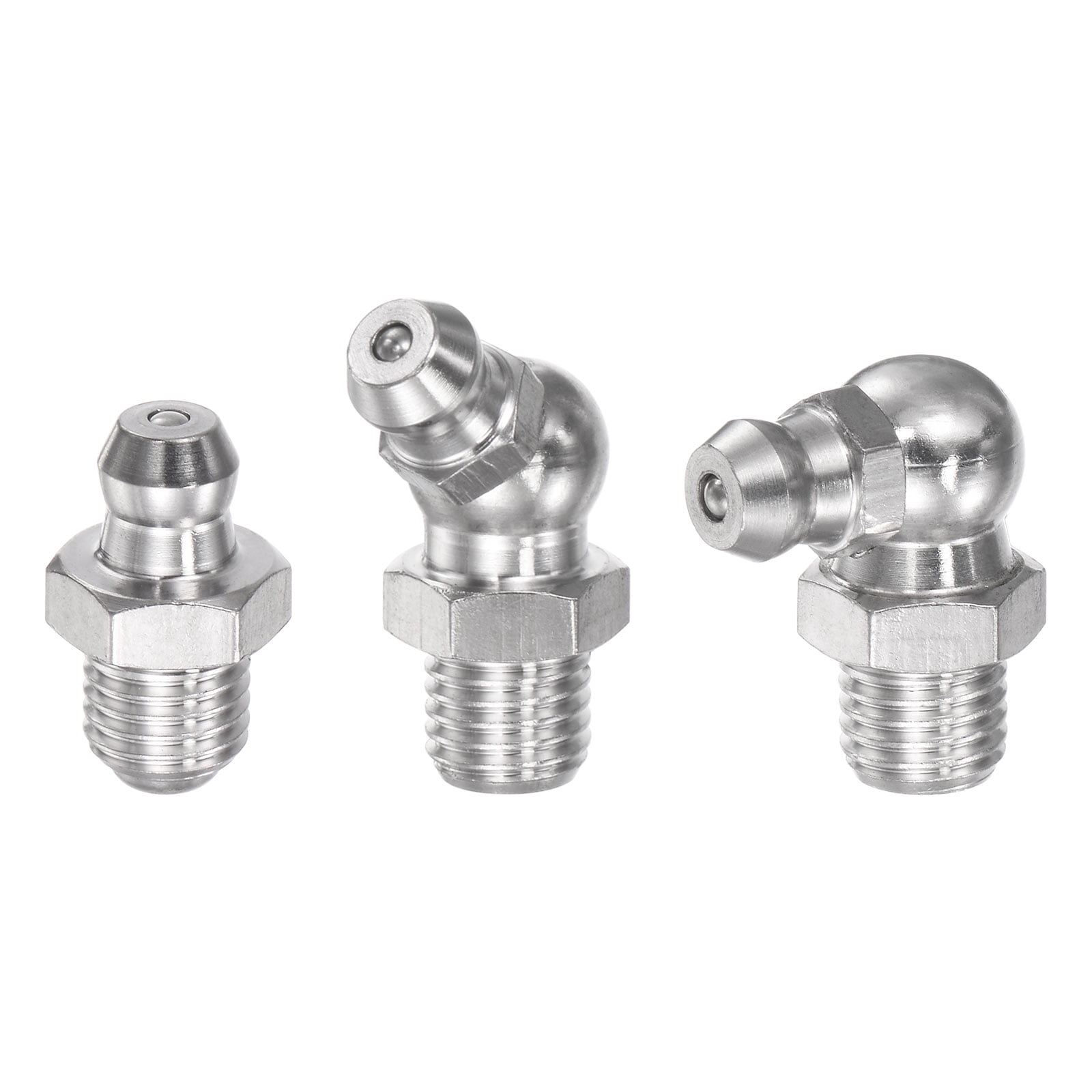 Uxcell 15pcs 304 Stainless Steel Straight Angled Grease Fitting M8 ...