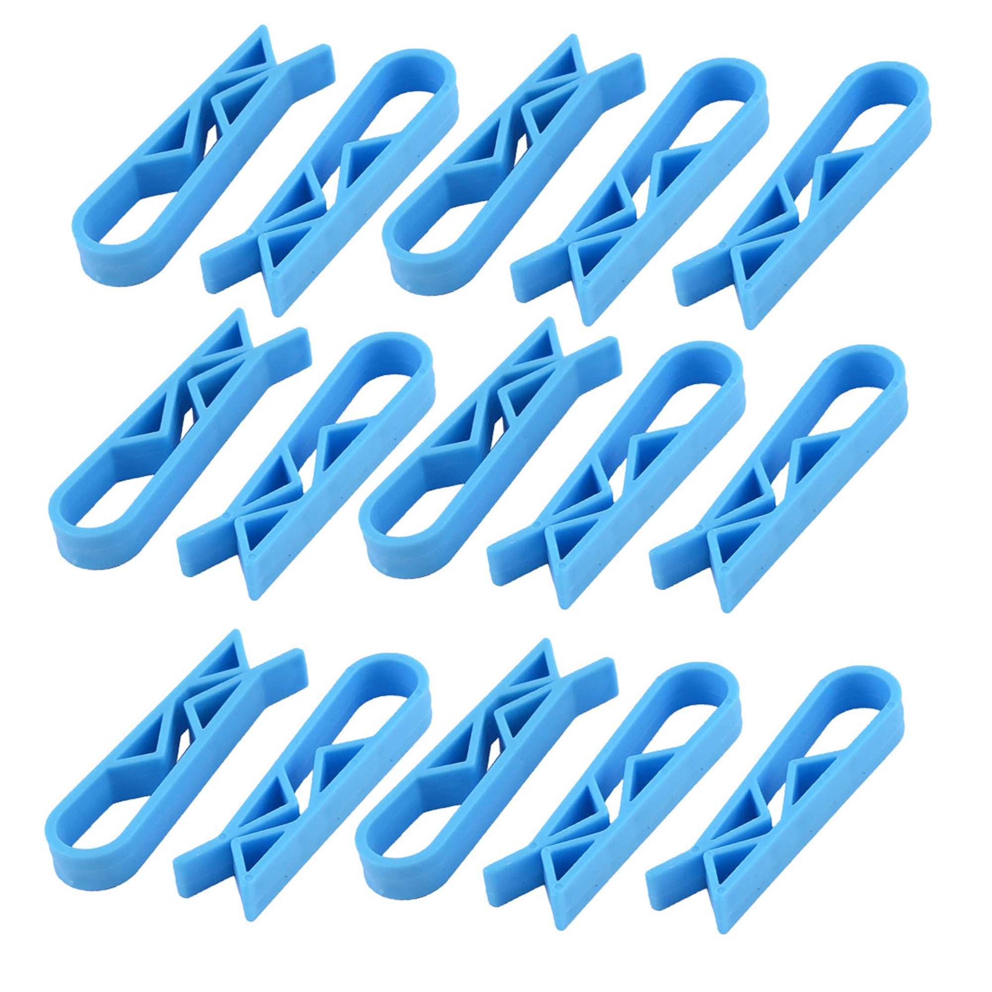 Uxcell 15pcs Blue Plastic Clips Clamp Holders for Garbage Trash Bin Bag ...