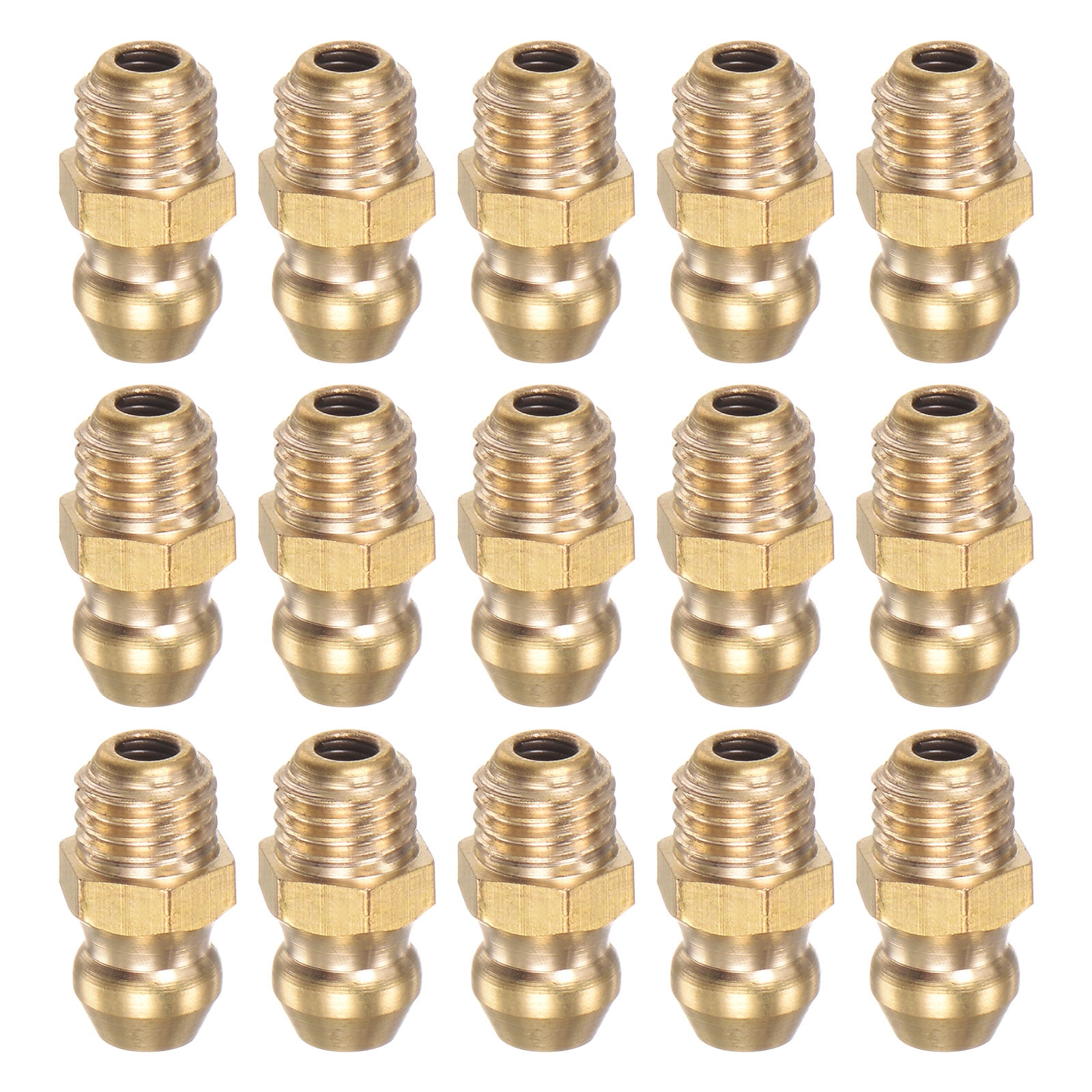 Uxcell 15pcs Brass Straight Grease Fitting 1/4"-28 SAE Thread Hydraulic ...
