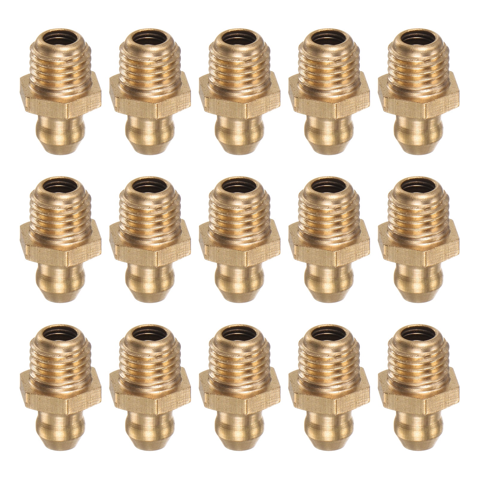 Uxcell 15pcs Brass Straight Grease Fitting 5/16"-24 SAE Thread ...