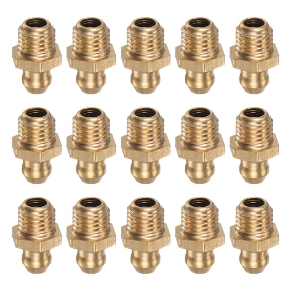 Uxcell 15pcs Brass Straight Grease Fitting 5/16"-24 SAE Thread ...