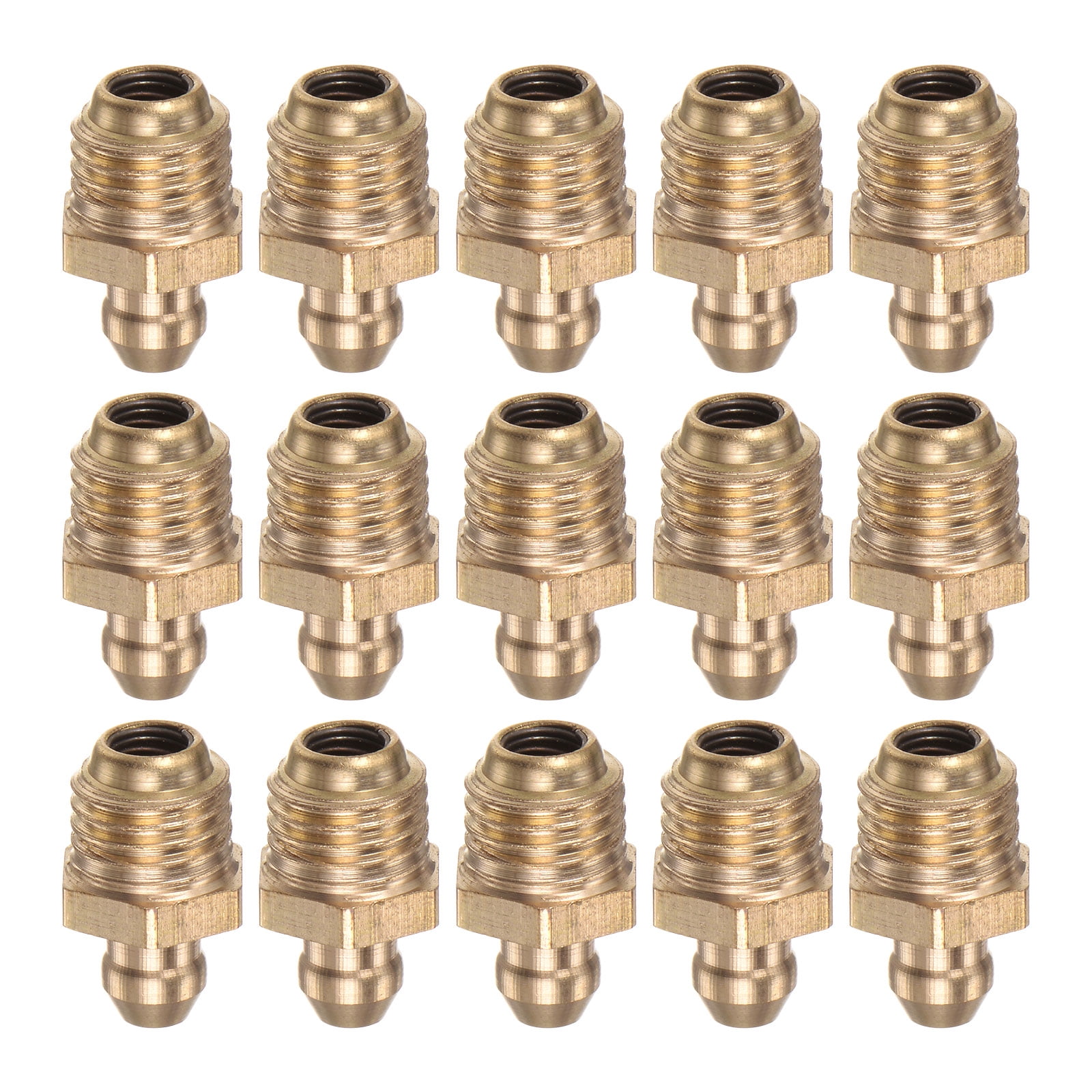 Uxcell 15pcs Brass Straight Grease Fitting M10x1.25mm Metric Thread ...