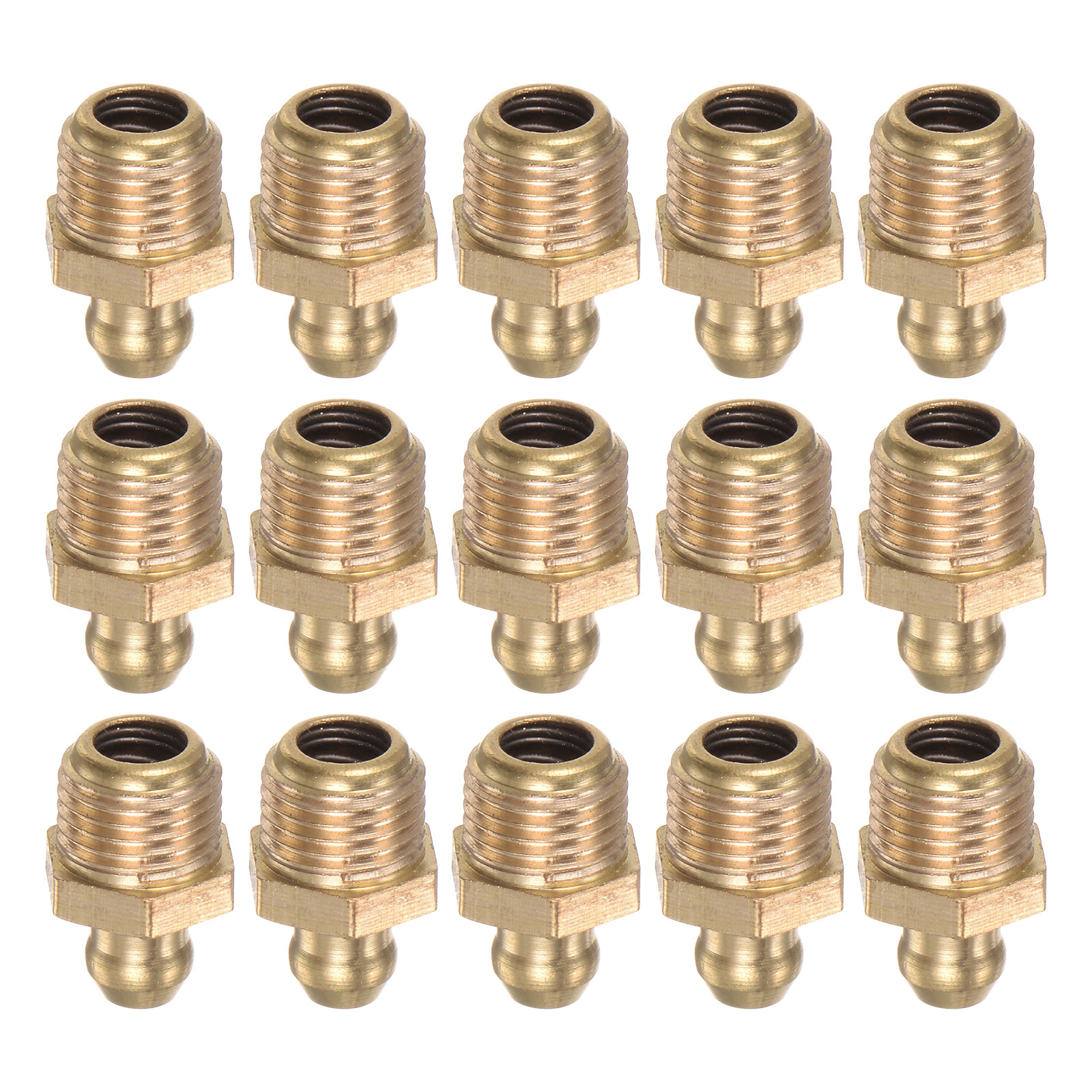 Uxcell 15pcs Brass Straight Grease Fitting M10x1mm Metric Thread ...