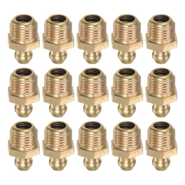 Uxcell 15pcs Brass Straight Grease Fitting M10x1mm Metric Thread ...