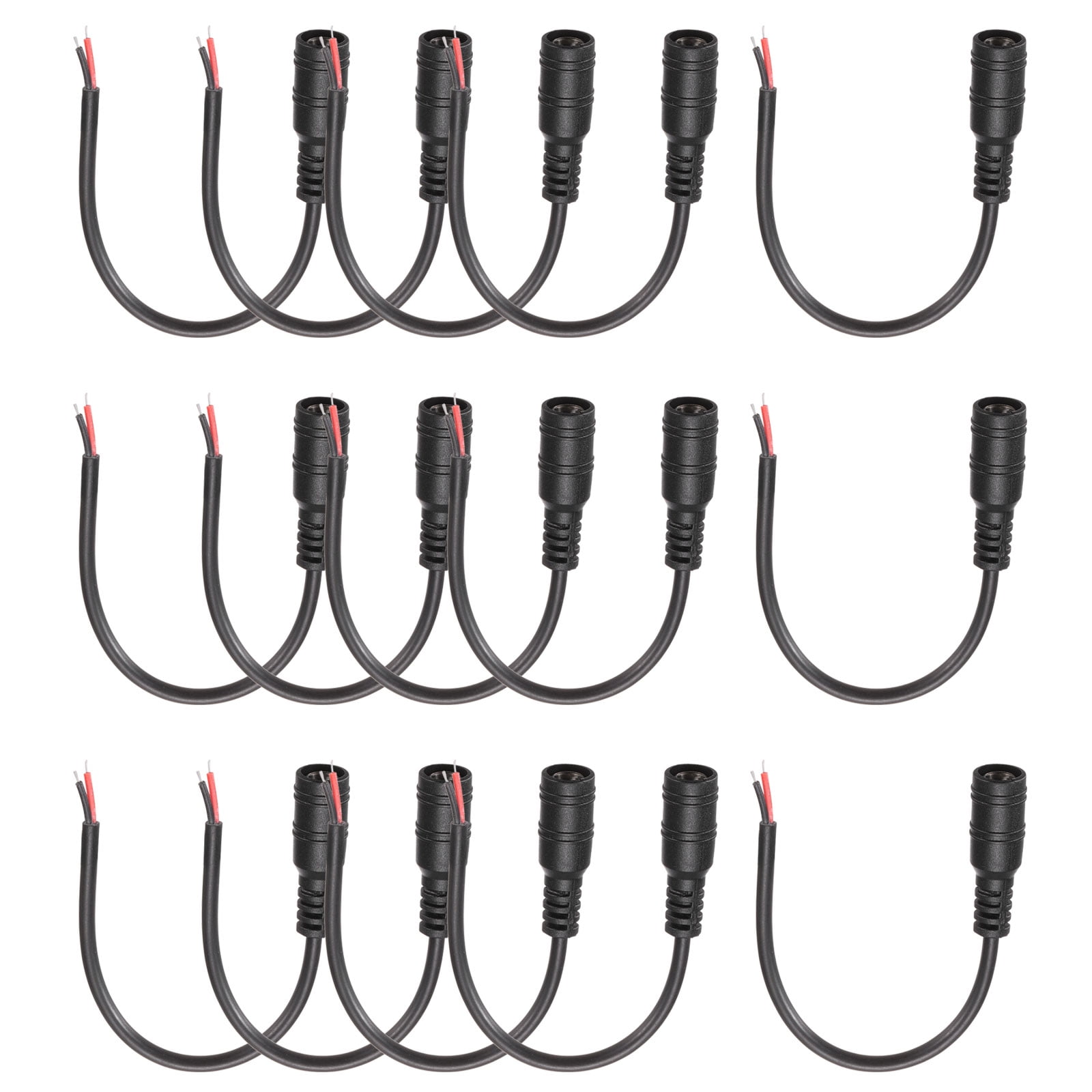 Uxcell 15pcs DC Power Pigtails Cable, 5.5 x 2.1mm Female Barrel Plug ...