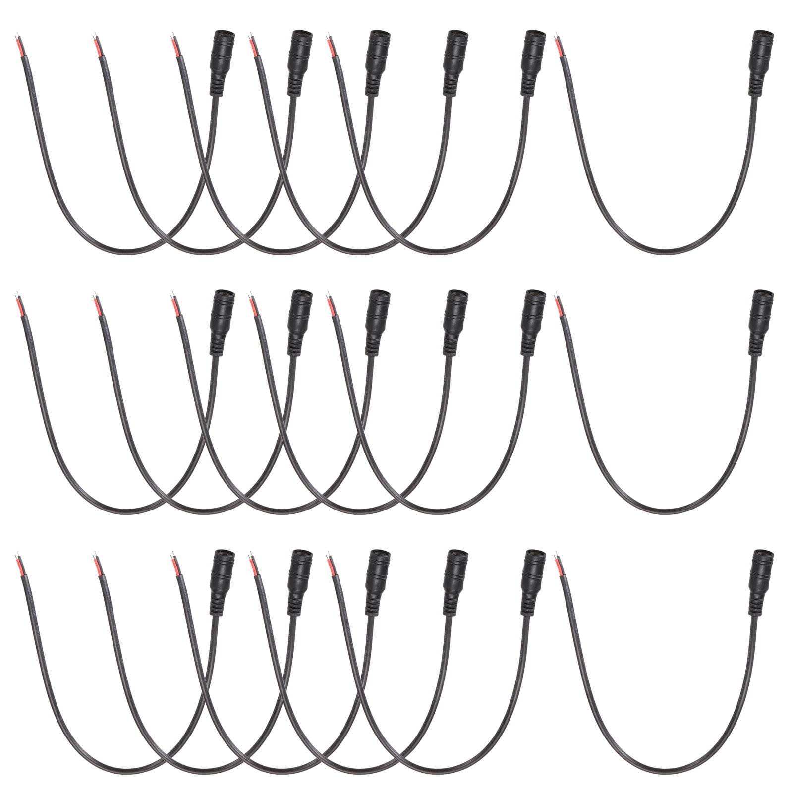 Uxcell 15pcs DC Power Pigtails Cable, 5.5 x 2.1mm Female Barrel Plug ...