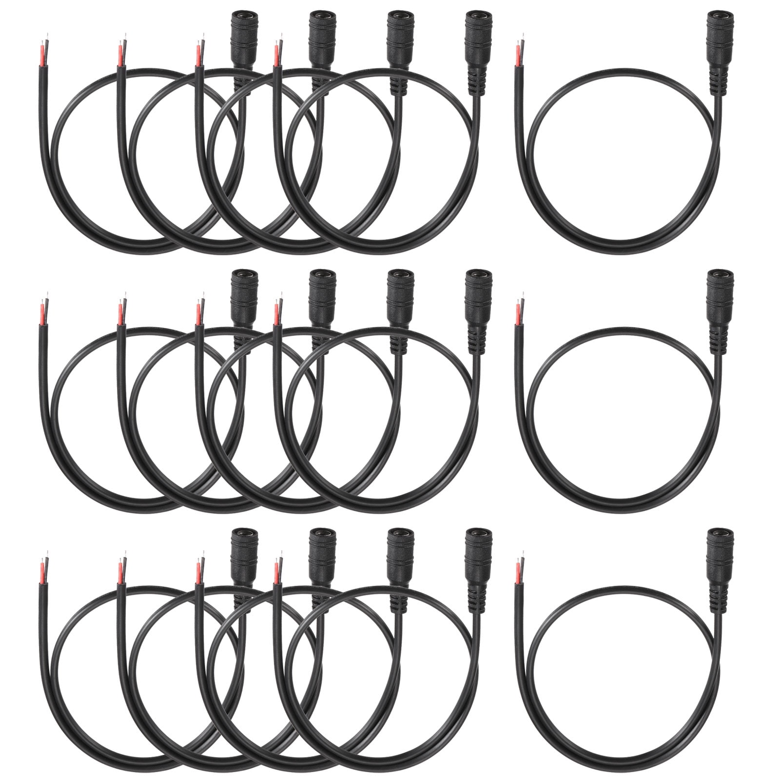 Uxcell 15pcs DC Power Pigtails Cable, 5.5 x 2.1mm Female Barrel Plug ...