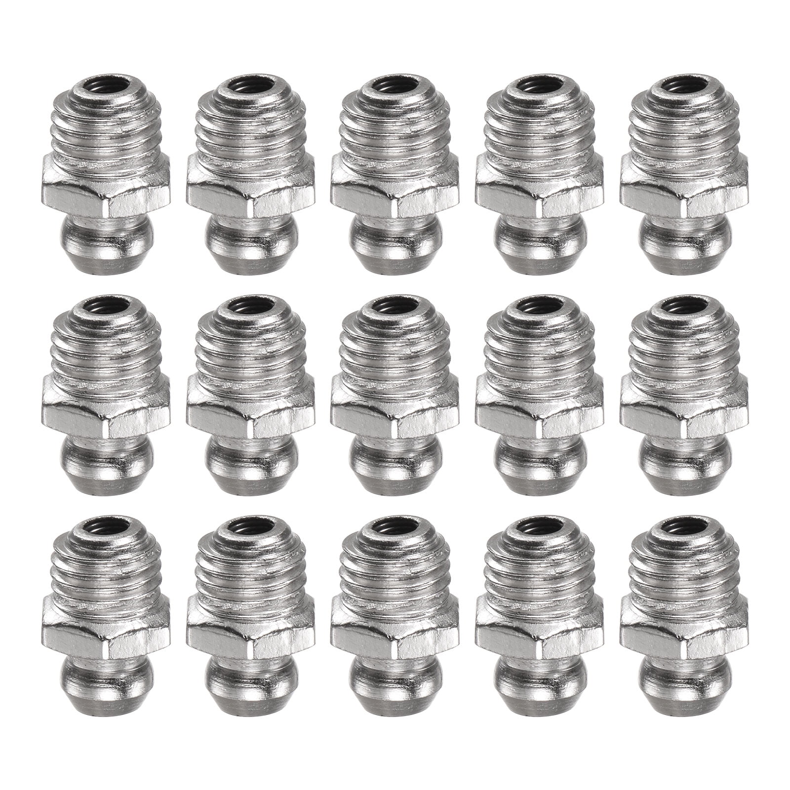 Uxcell 15pcs Nickel-Plated Iron Straight Grease Fitting M8x1mm Metric ...