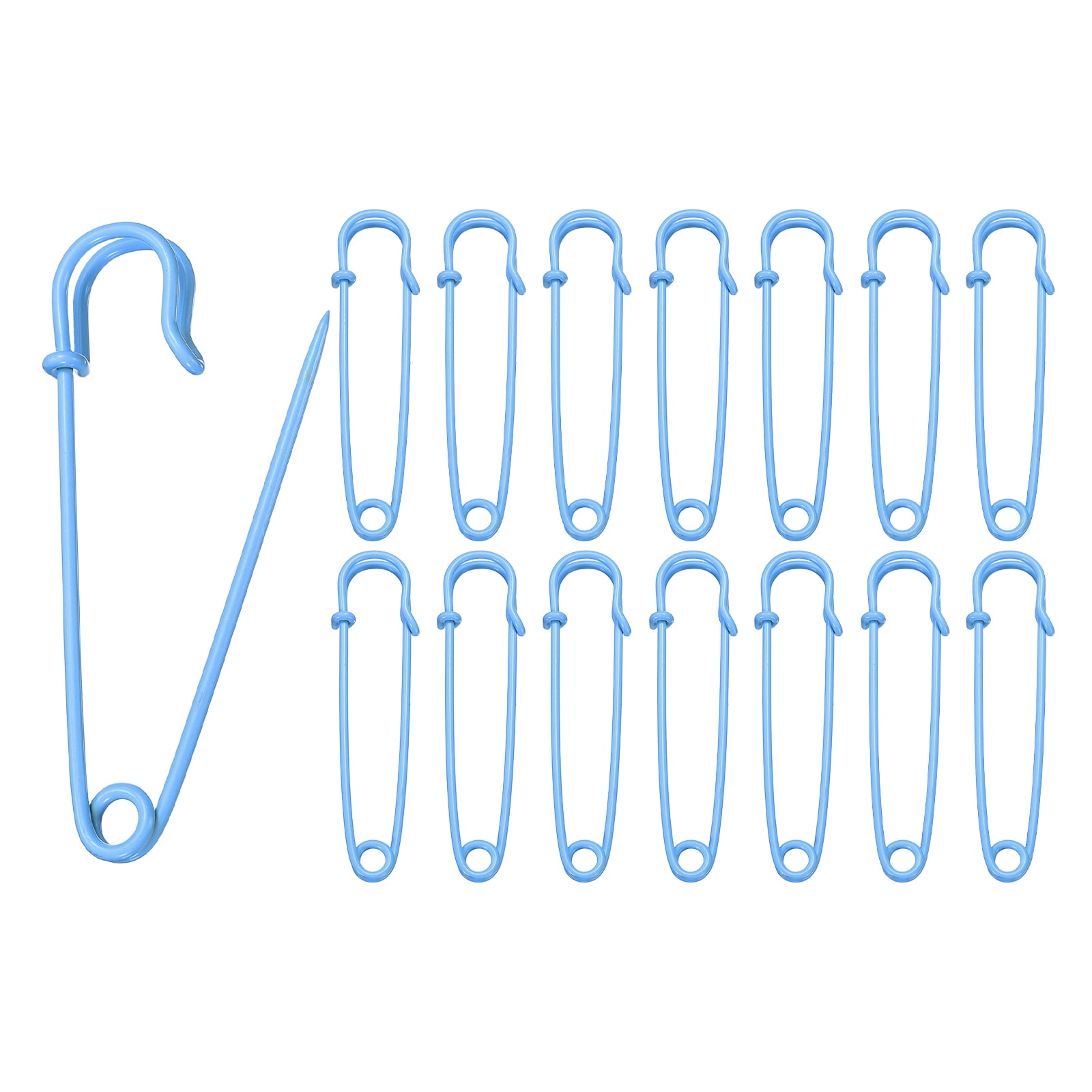 Uxcell 15pcs Safety Pins 75mm Baked Paint Large Safety Pin for Clothes ...